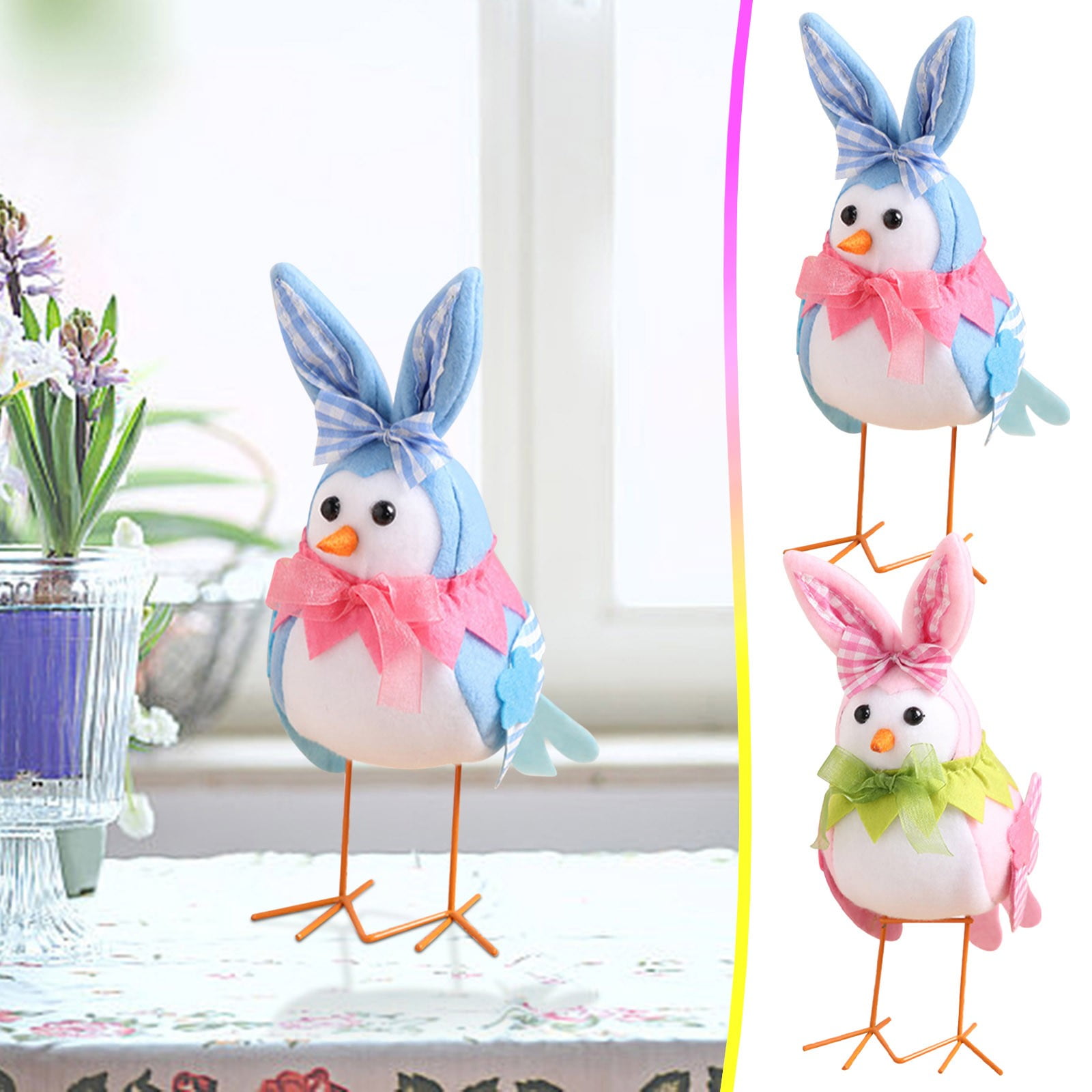 Naxoaeo Clearance Easter Bird Decor,Soft Bird Figurines with Long Leg ...