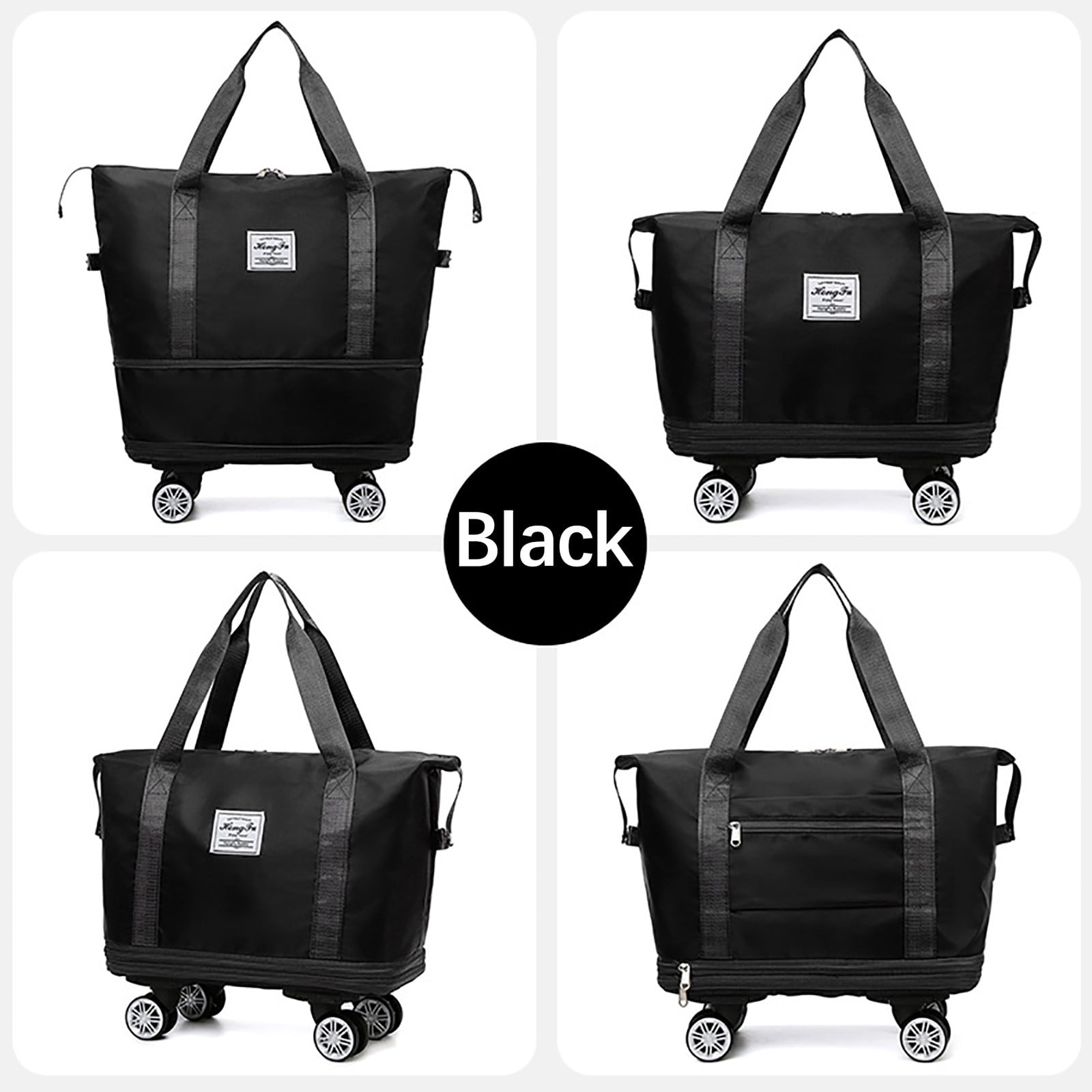 Naxoaeo Foldable Travel Bag Expandable,Rolling Duffle Bag with Wheels ...