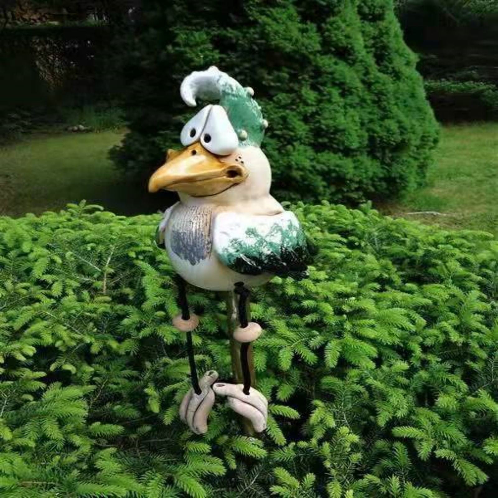 Naxoaeo Funny Farm Chickens Statues,Chicken Fence Decoration,Resin Cute ...