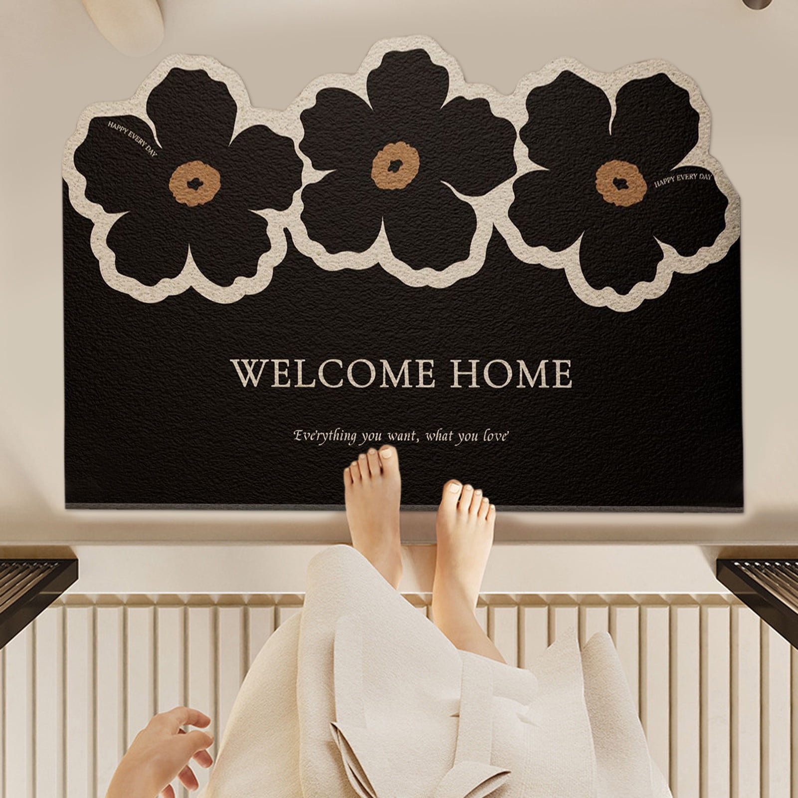 Naxoaeo Half Circle Door Mat Indoor,Half Round Non Slip Machine ...