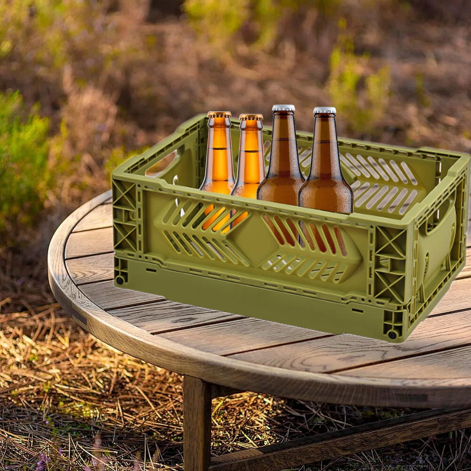 Naxoaeo Clearance Heavy Duty Collapsible & Stackable Plastic Milk Crate ...