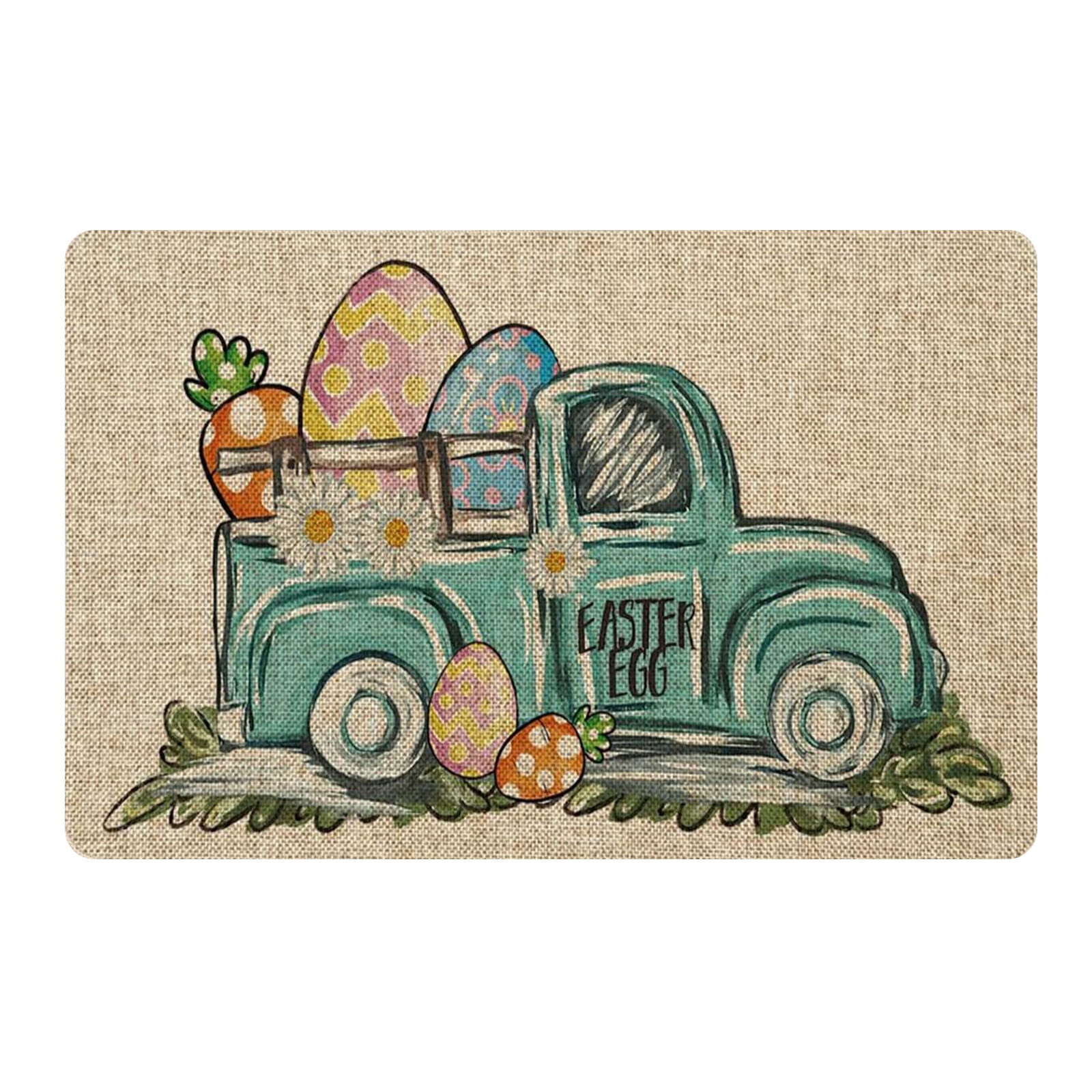 Naxoaeo Clearance Kitchen Rugs, Easter Rabbits Decorative Kitchen Rug ...