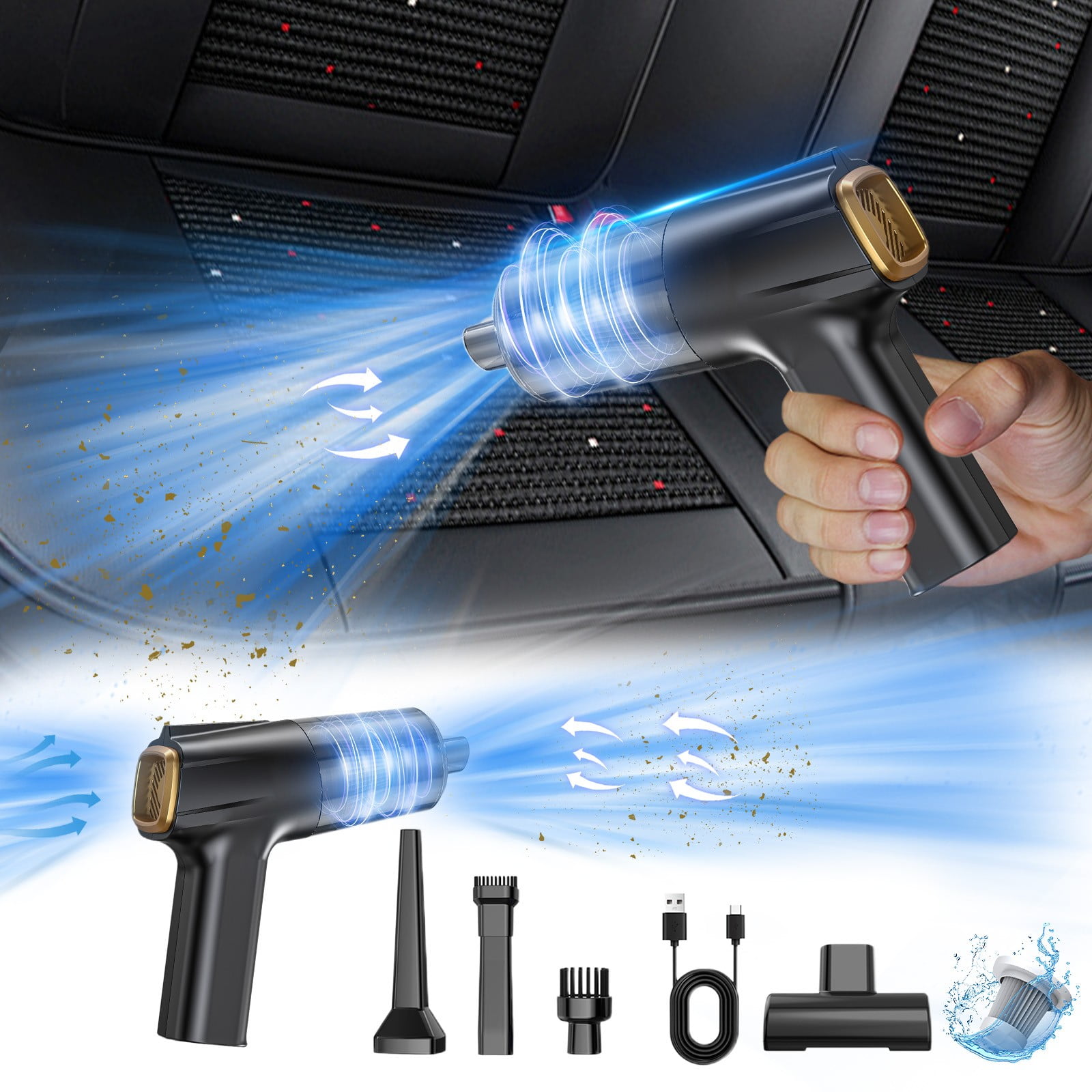 Naxoaeo Mini Vacuum, Powerful Car Vacuum Cordless Rechargeable, Hand ...