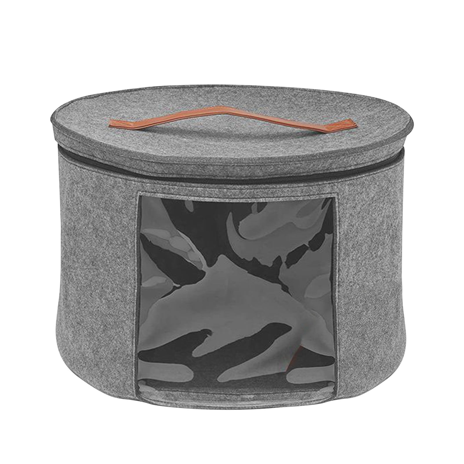 Naxoaeo Round Hat Storage Box, Portable Felt Travel Hat Boxes for Women ...