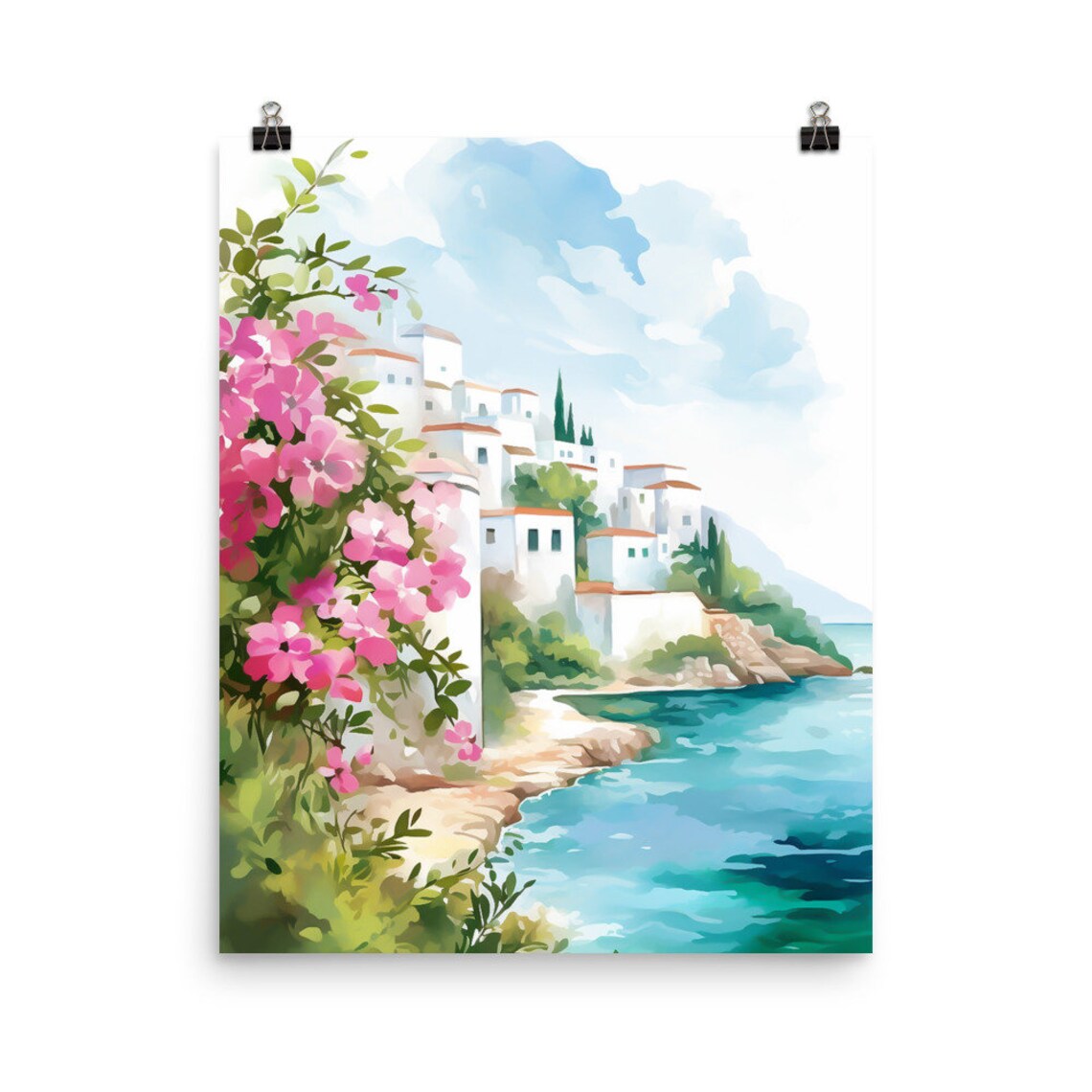 Naxos Greece Print, Aegean Seaside Village Wall Art, Cycladic Island ...