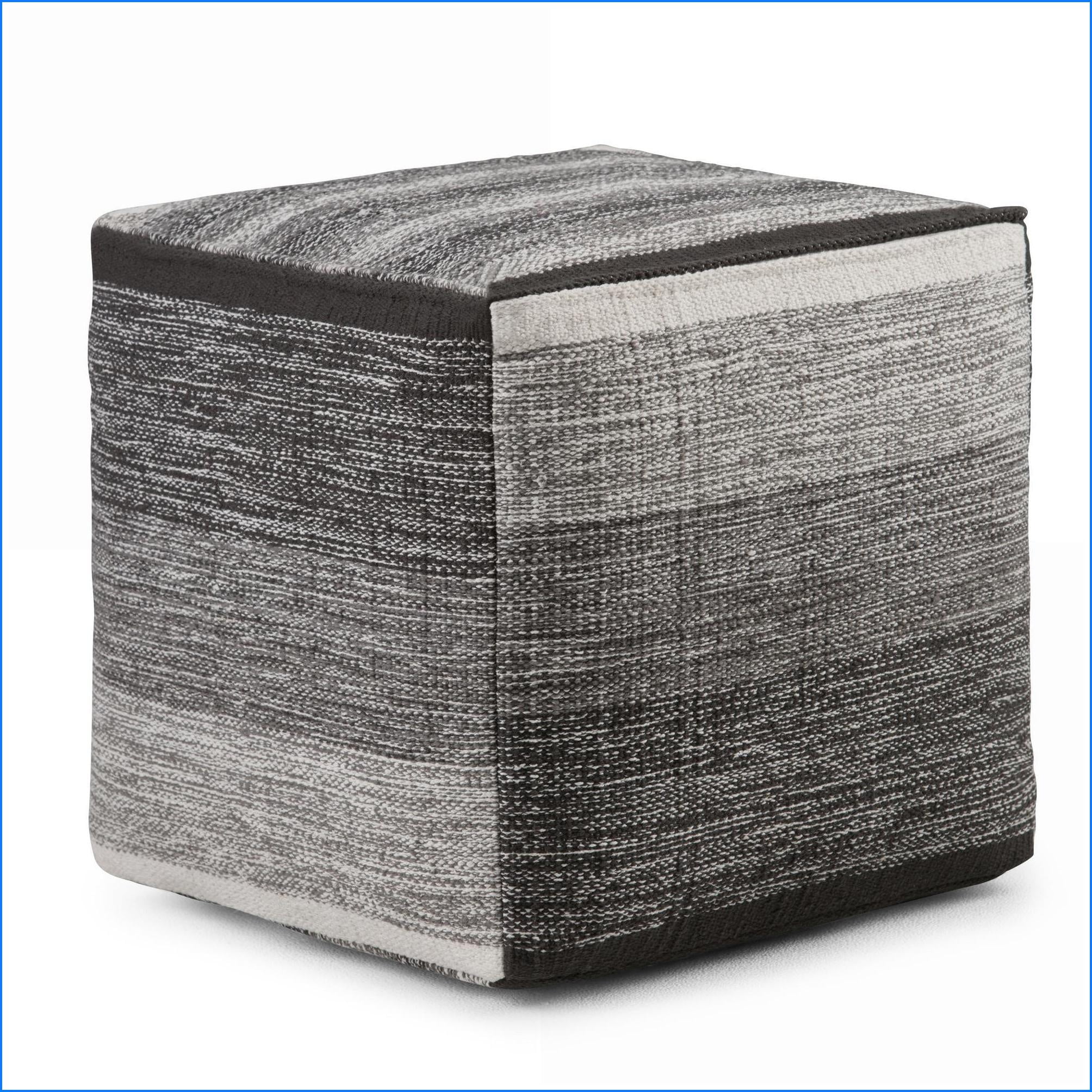 Naya Handcrafted Cotton Square Pouf - Supportive Bead Filling | Gray ...