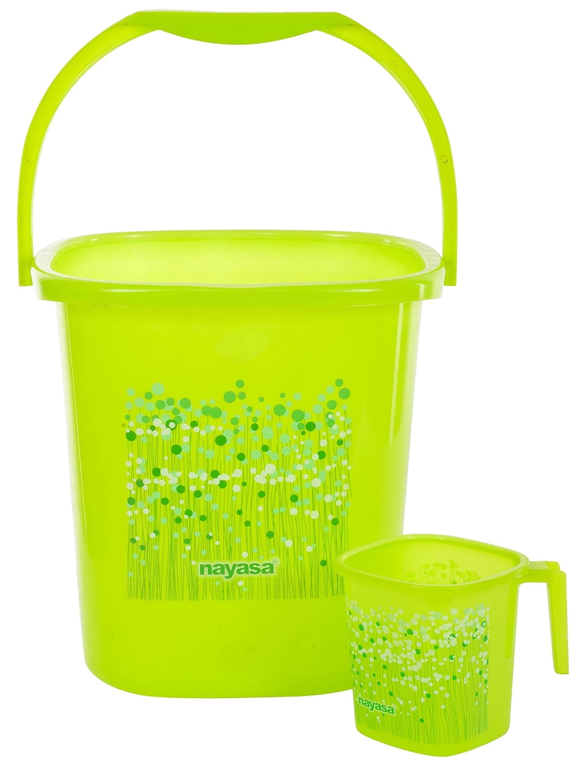 Nayasa 2 Piece Plastic Bucket and Mug Set Green - Walmart.com