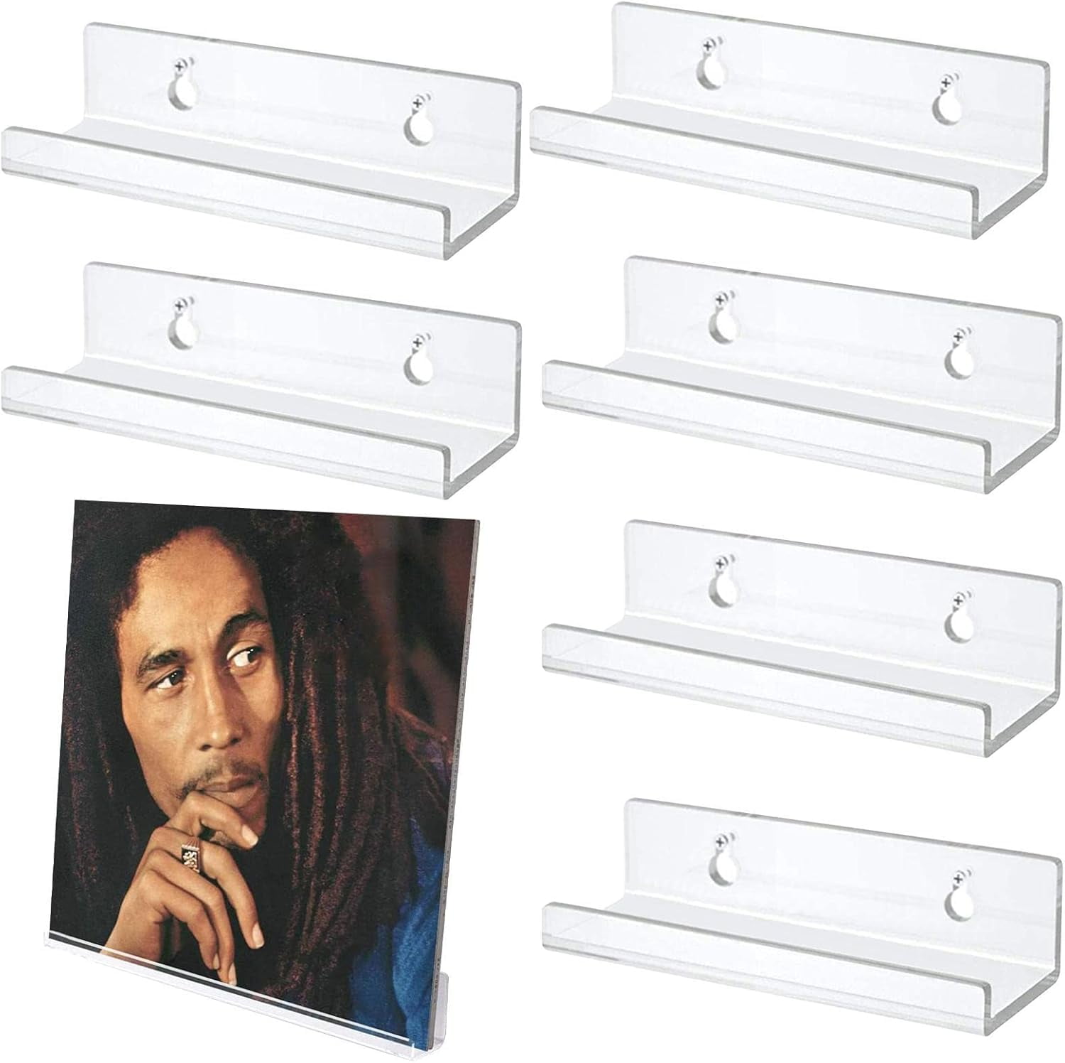 Naysku Clear Acrylic Shelves for Storage - Invisible Vinyl Record Shelf ...