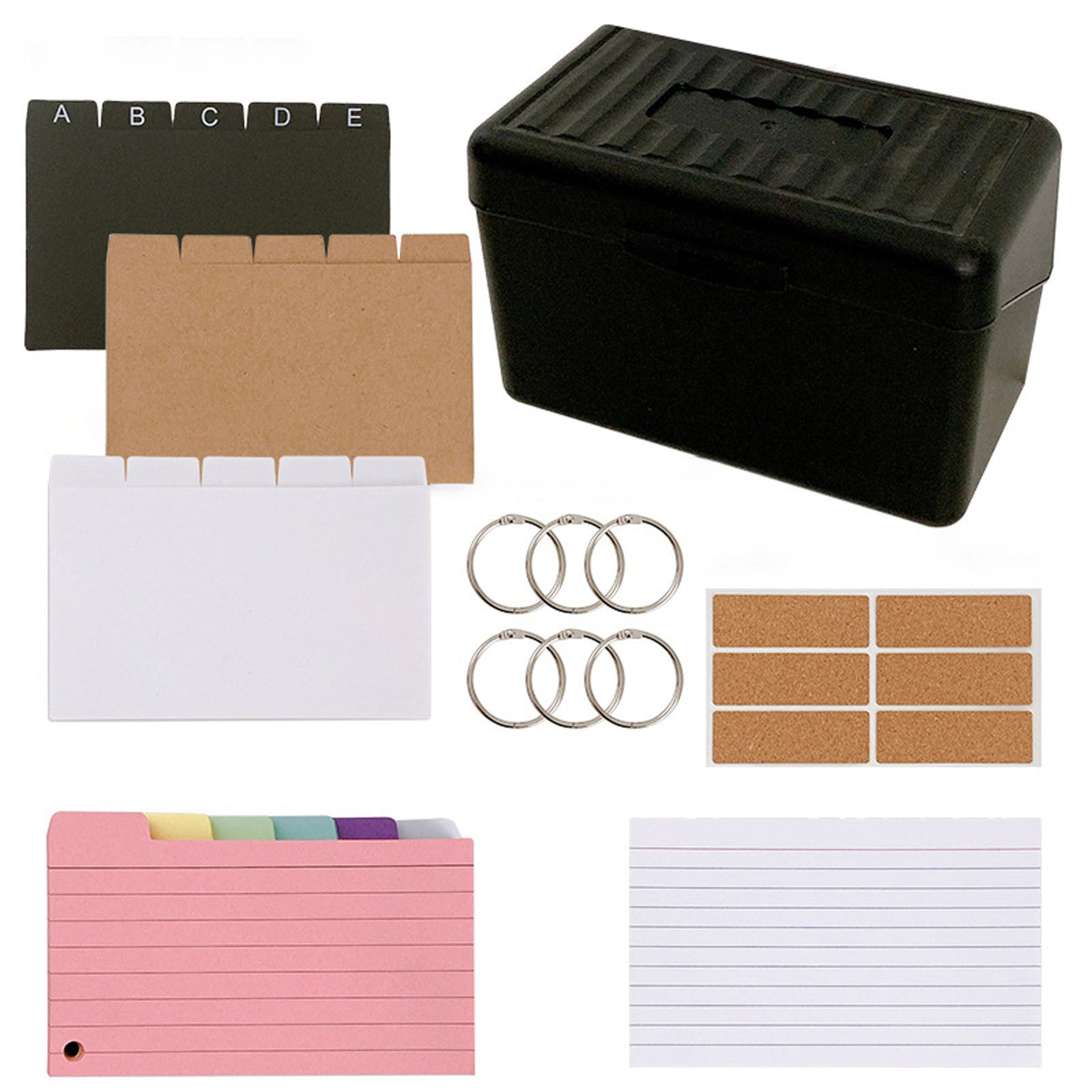 Nayueo,Black Card Box (cardboard Storage Box) + 180 of Six Color Index ...