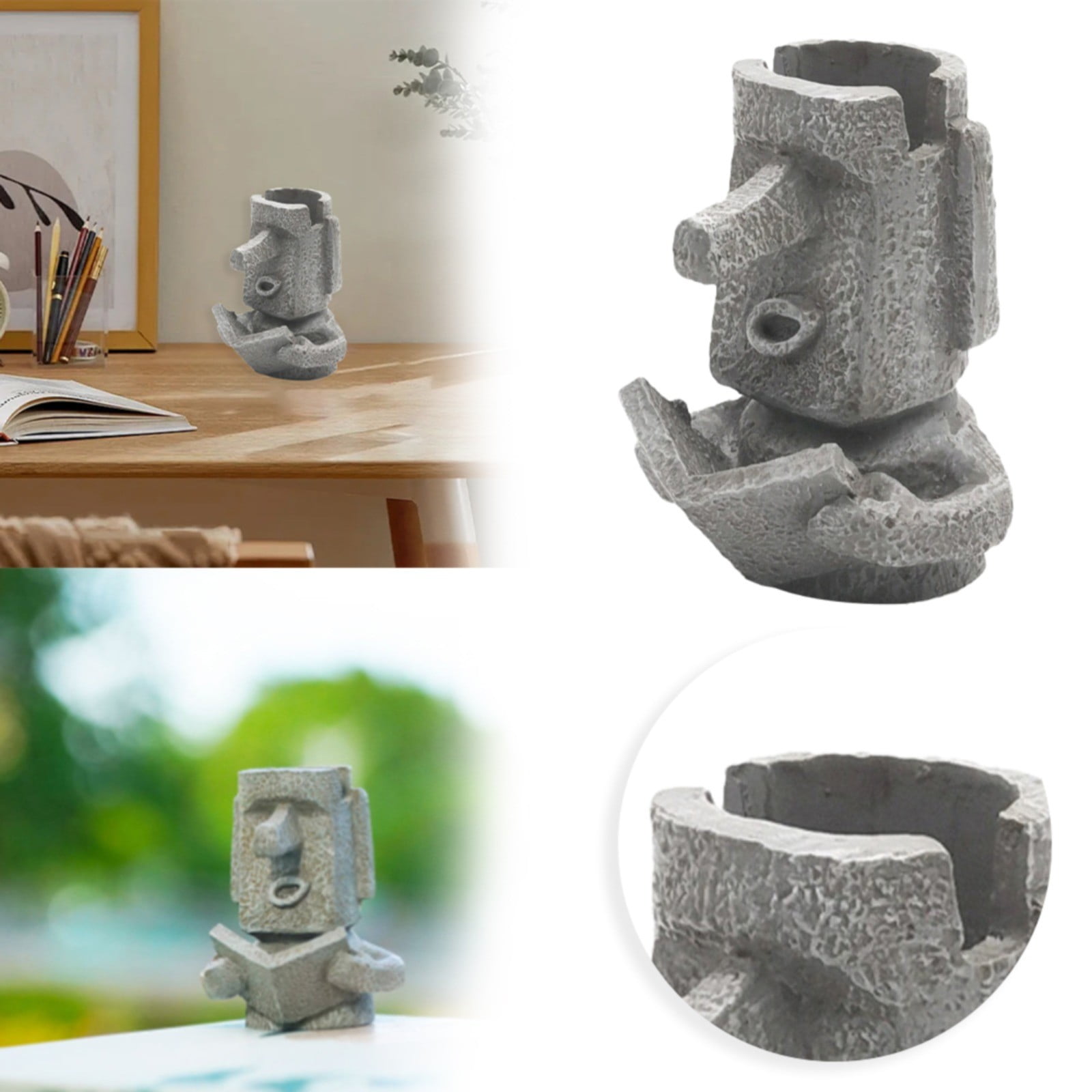 Nayueo Clearance Rack Easter Island Reading Stone Man Reading Glasses ...