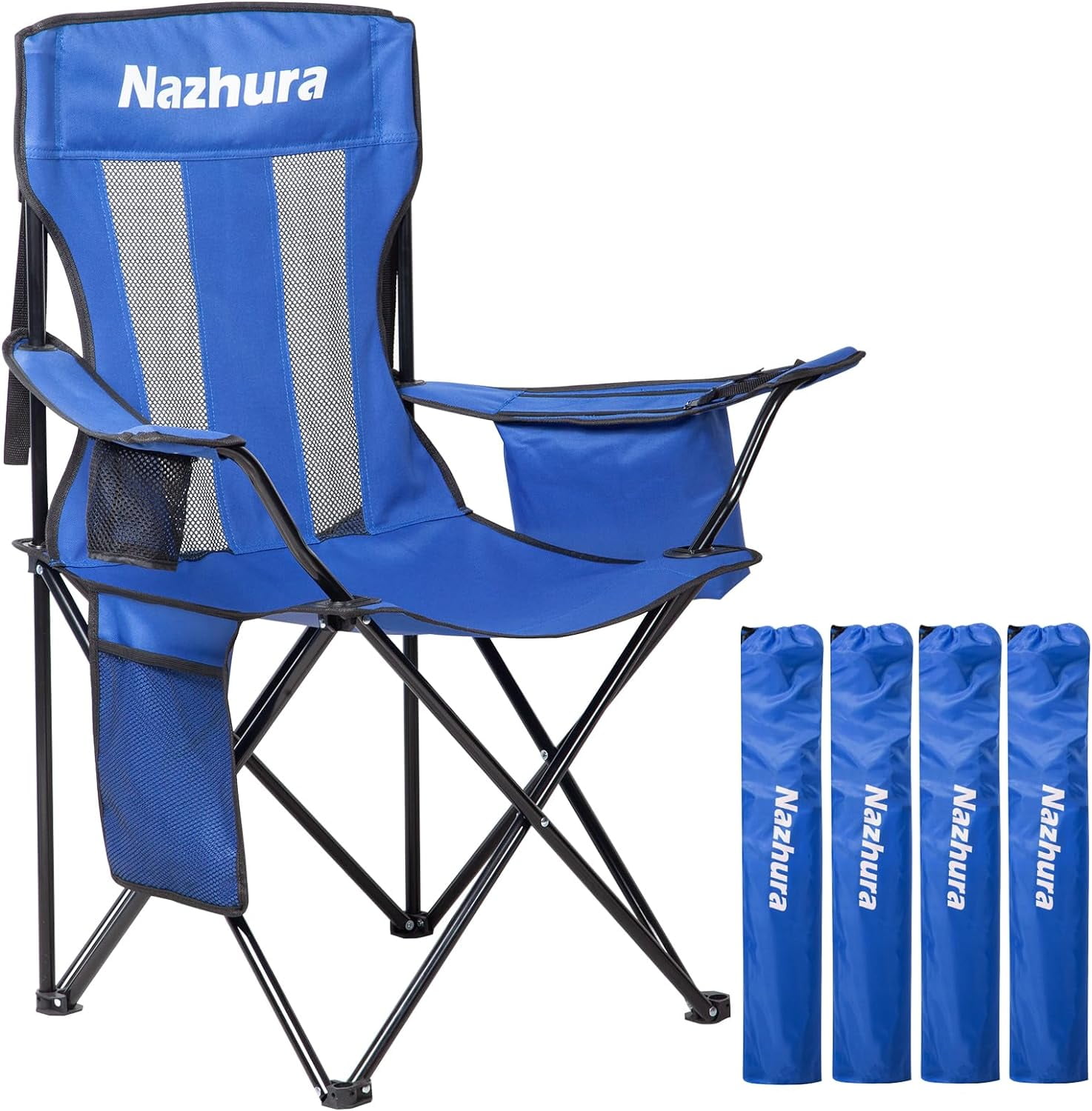 Nazhura 4 Pack Outdoor Camping Chairs Folding/Foldable/Portable with ...
