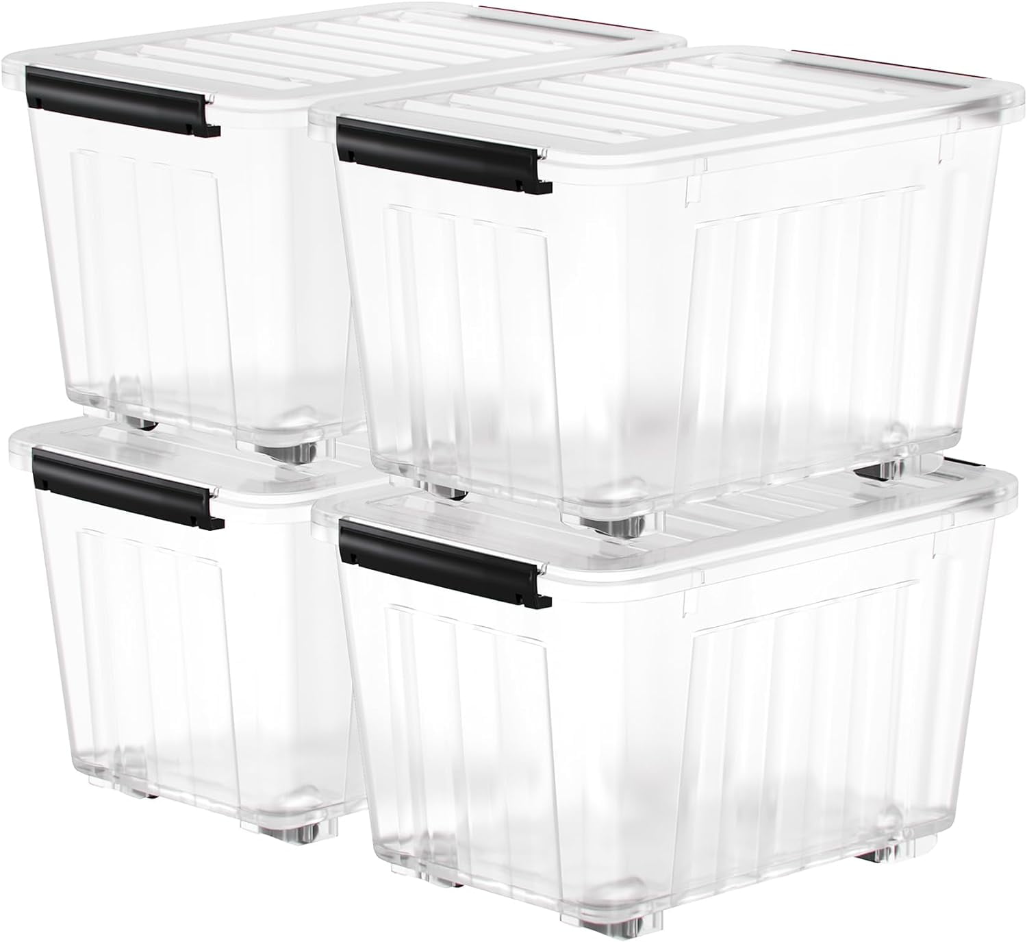 Nazhura 72 Quart Plastic Storage Bin, Stackable and Nestable Storage ...