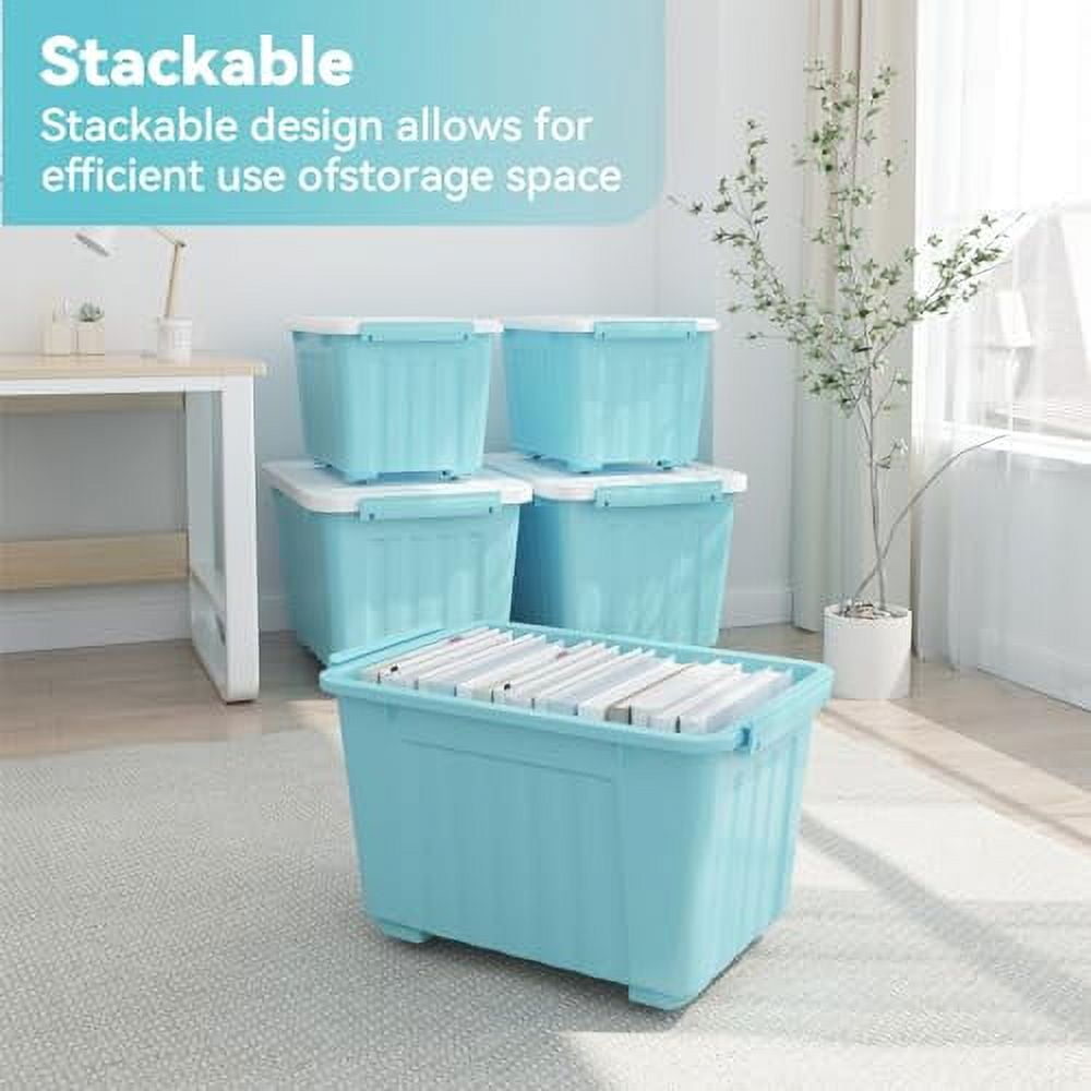 Nazhura 97 Quart Plastic Storage Bin, Stackable and Nestable Storage ...