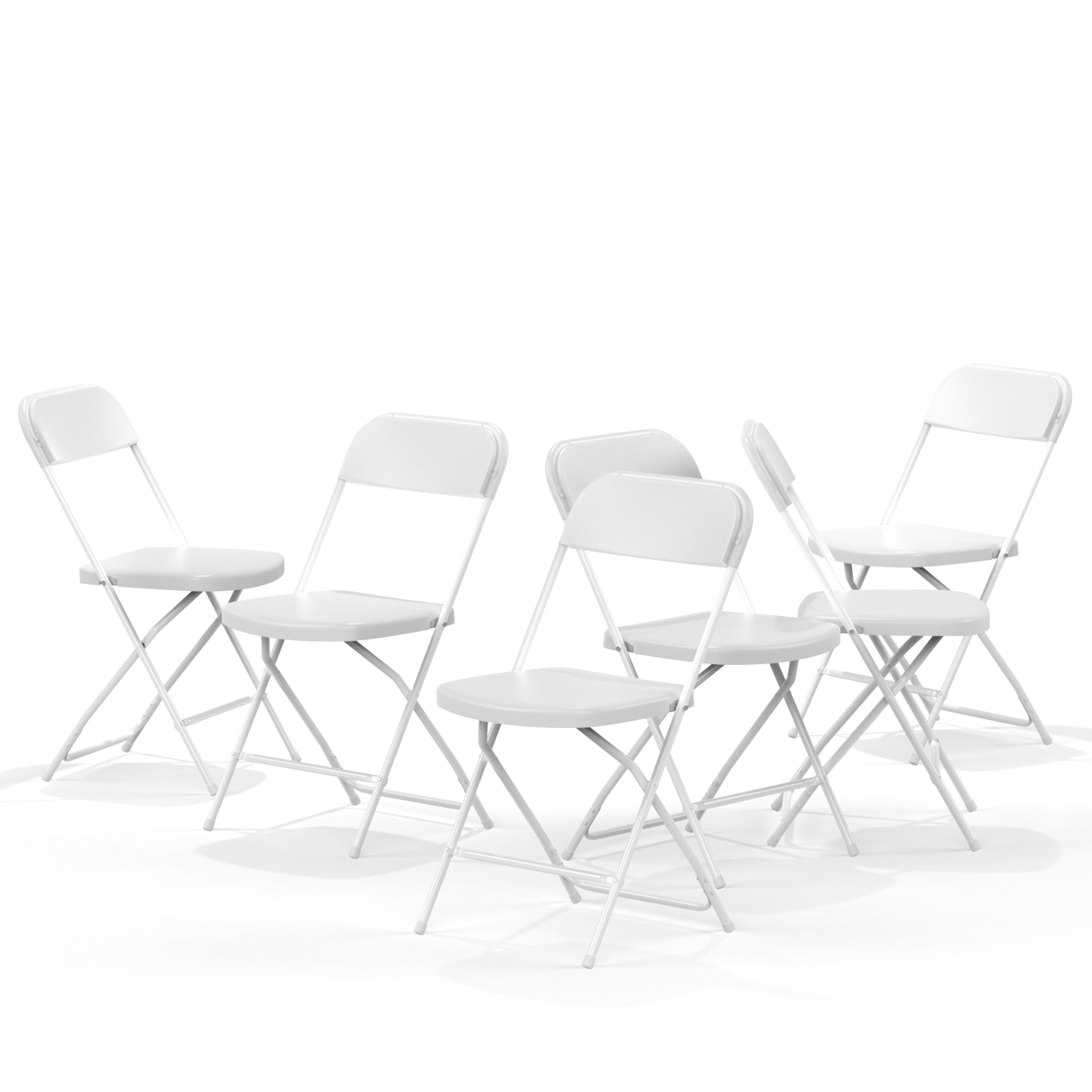 Ktaxon 6ft White Folding Table and 10 Pack Folding Chairs Black ...