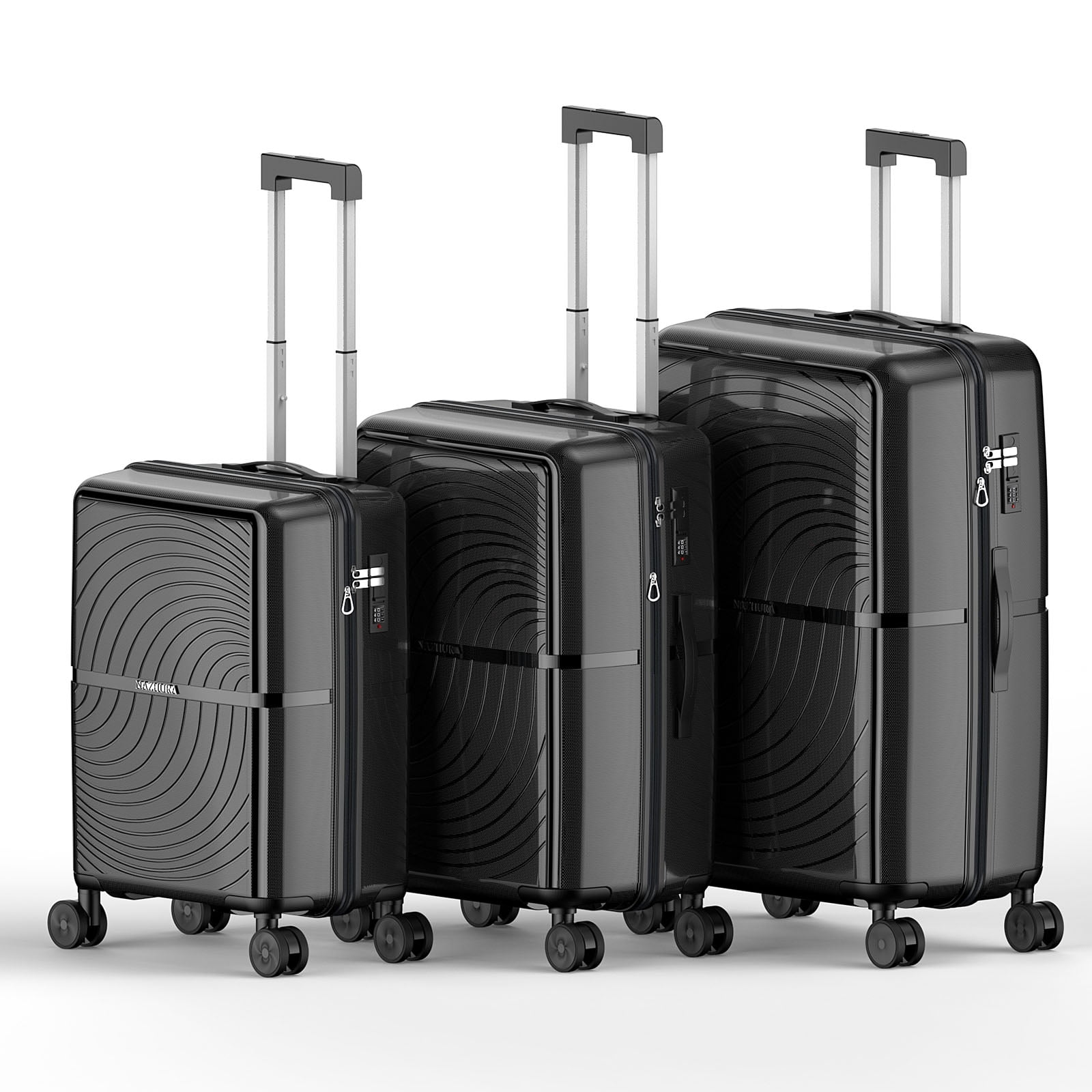 Nazhura Hardside Luggage Set of 3, Suitcase Set, Carry On Luggage 20 ...