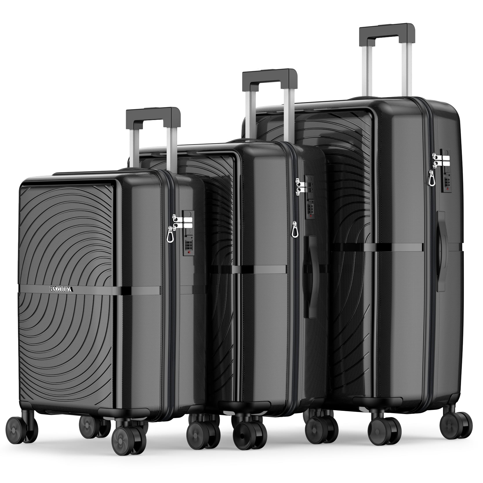 Nazhura Hardside Luggage Set of 3, Suitcase Set, Carry On Luggage 20 ...