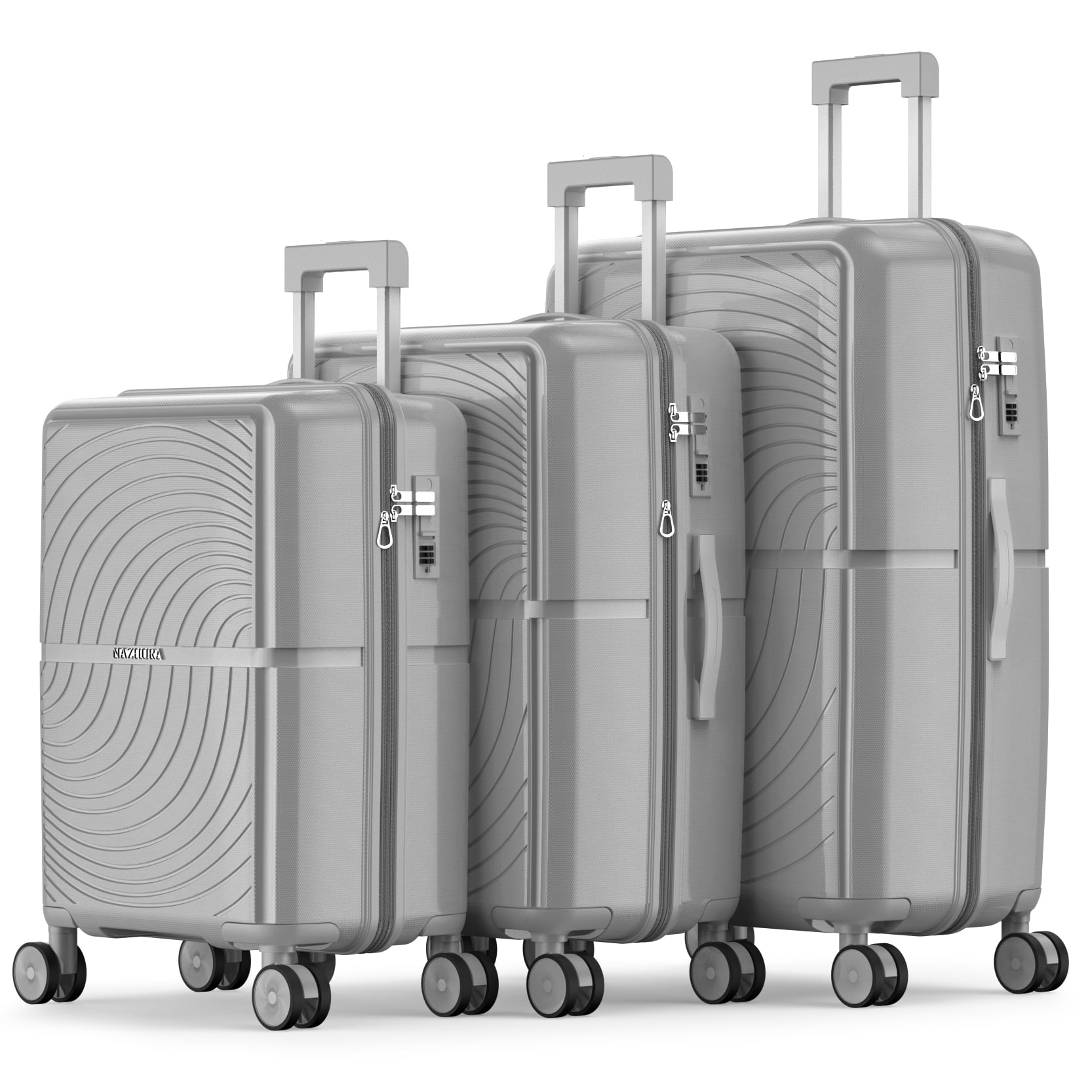 Nazhura Hardside Luggage Set of 3, Suitcase Set, Carry On Luggage 20 ...