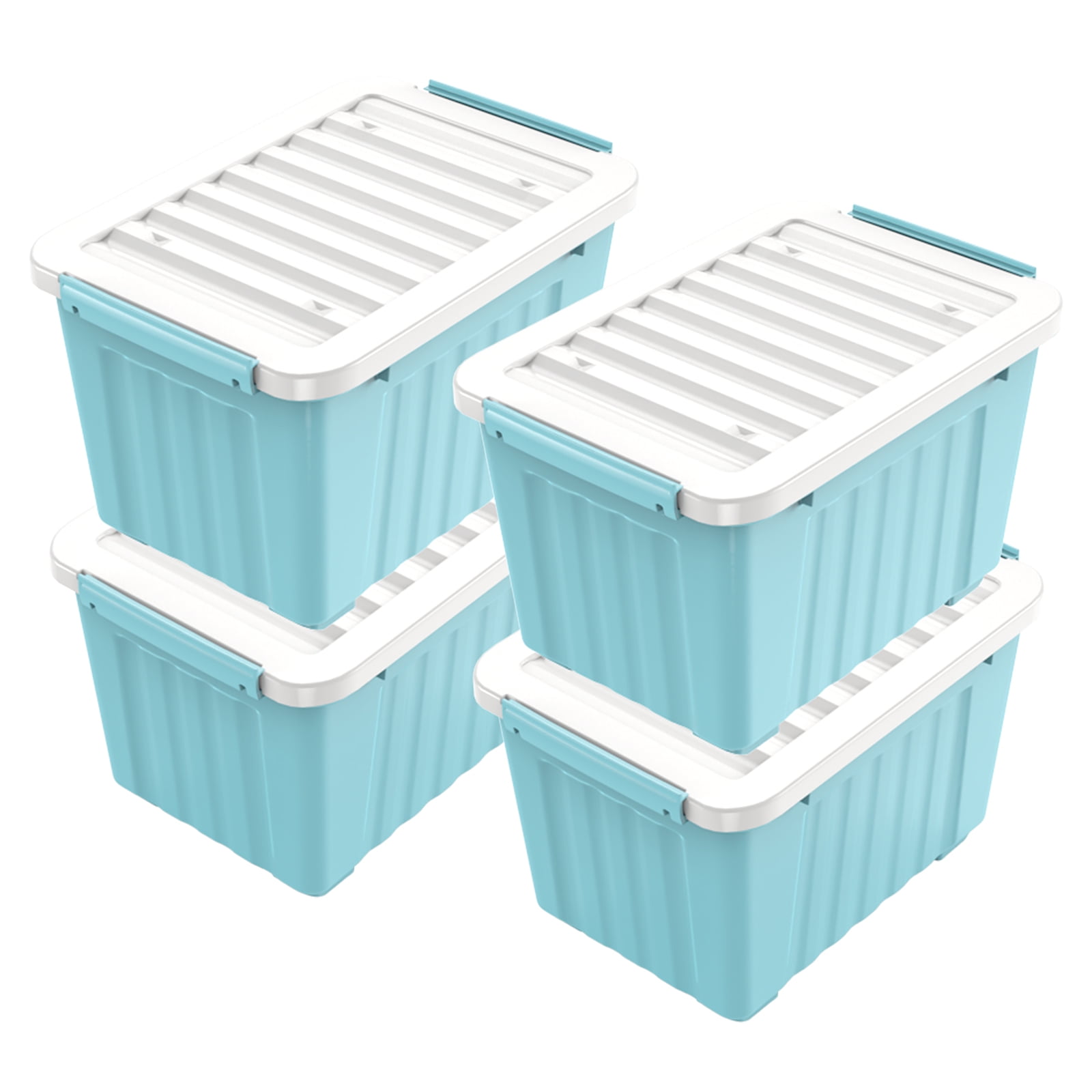 Nazhura BIG TUBS, Blue Plastic Storage Bin, Stackable, Nestable, Secure ...