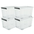 Nazhura Plastic Storage Bin, 97 Qt Clear Stackable Containers with Lids ...