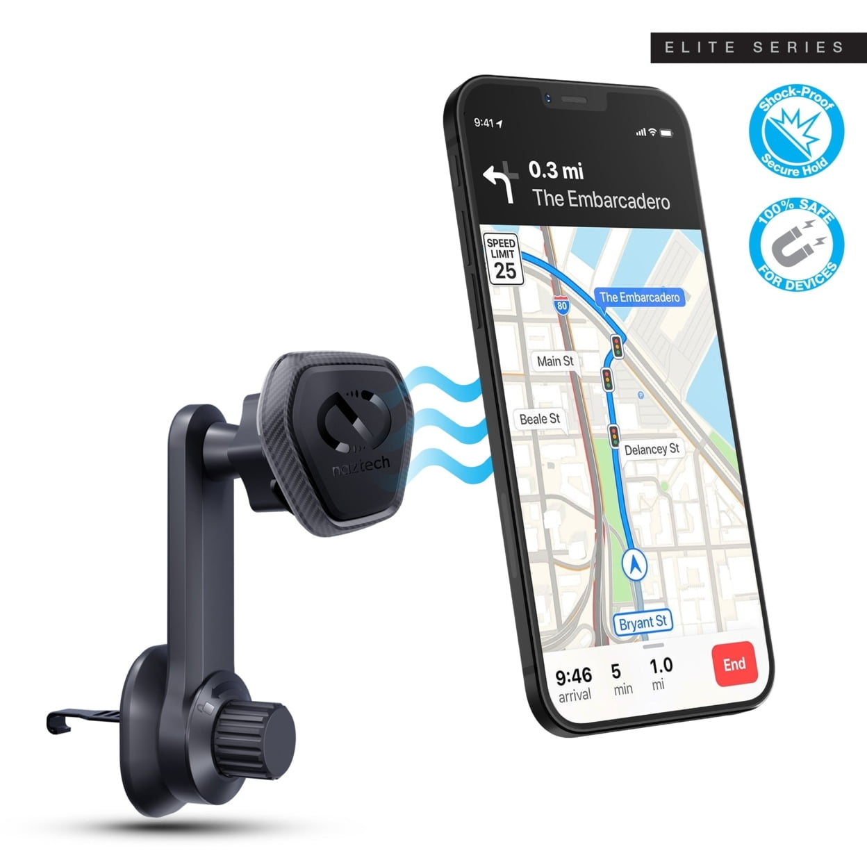 Naztech MagBuddy Elite Vent 360 Mount with Rotation for Perfect View ...