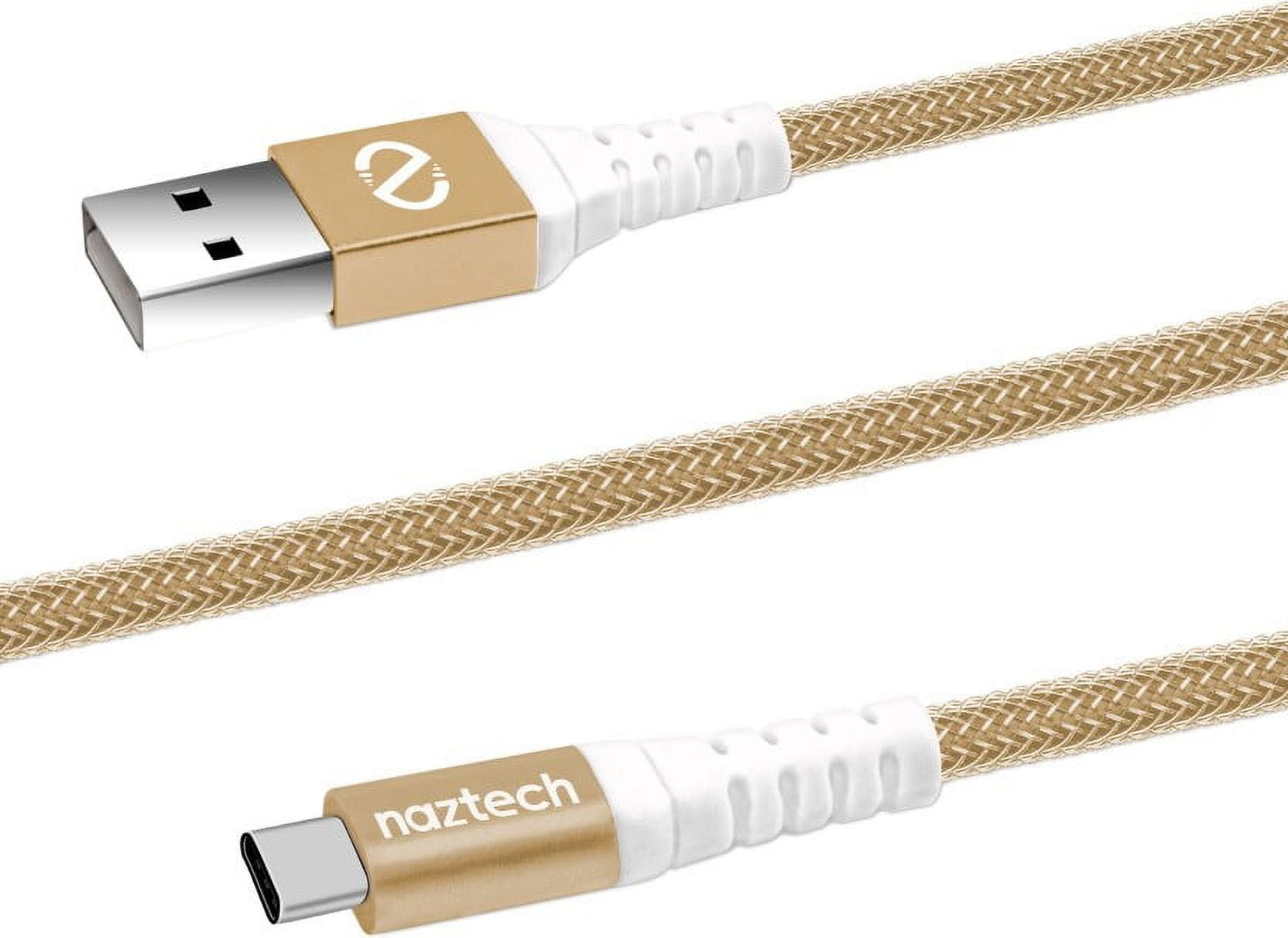 Naztech USB-A to USB-C 2.0 Chg/Snc Cable 4ft Braided Gold - Walmart.com