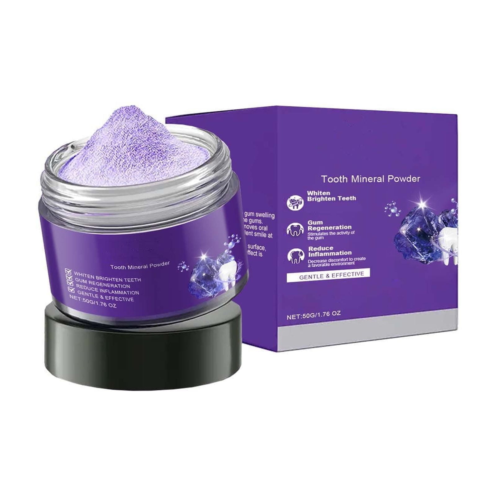 NbKWFW 2025 Clearance, Purple Teeth Restoration Mineral Powder, 2 in 1 ...