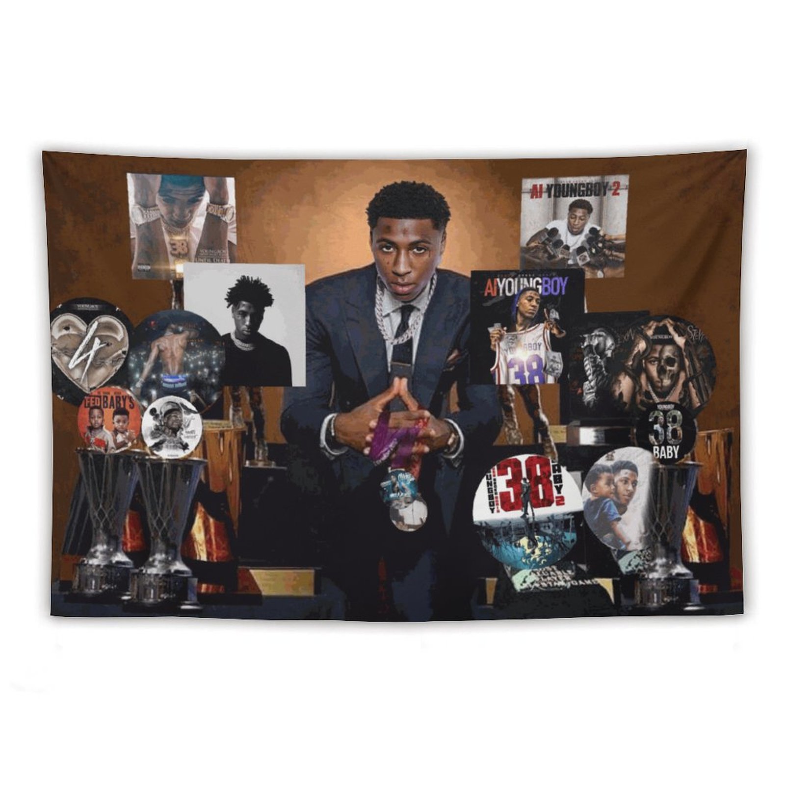 Nba Young Boy Rapper Hip Hop Music Tapestry 40"x60" Home Decoration ...