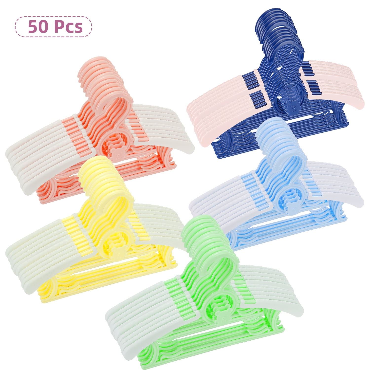 Nbpower Baby Hangers 50 Pack, 11"-14" Extendable Kids Hangers, Non-Slip ...