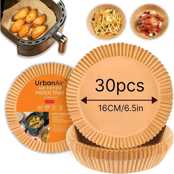 Ncheli 16cm Air Fryer Parchment Paper Liners 30 Pack - Pre-Cut Round ...