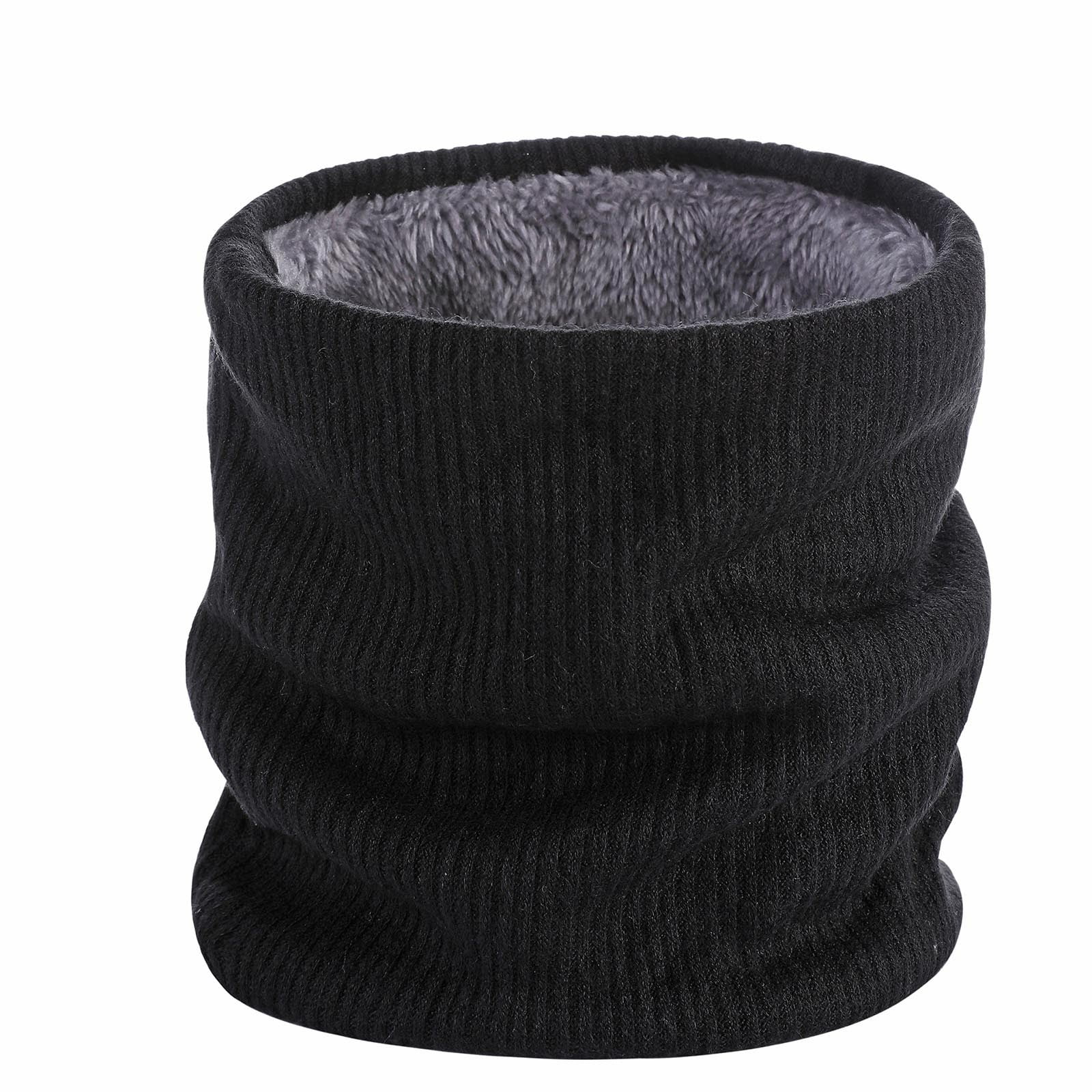 Warm Neck Protector Winter Fleece Windproof Scarf Unisex Double-Layer ...