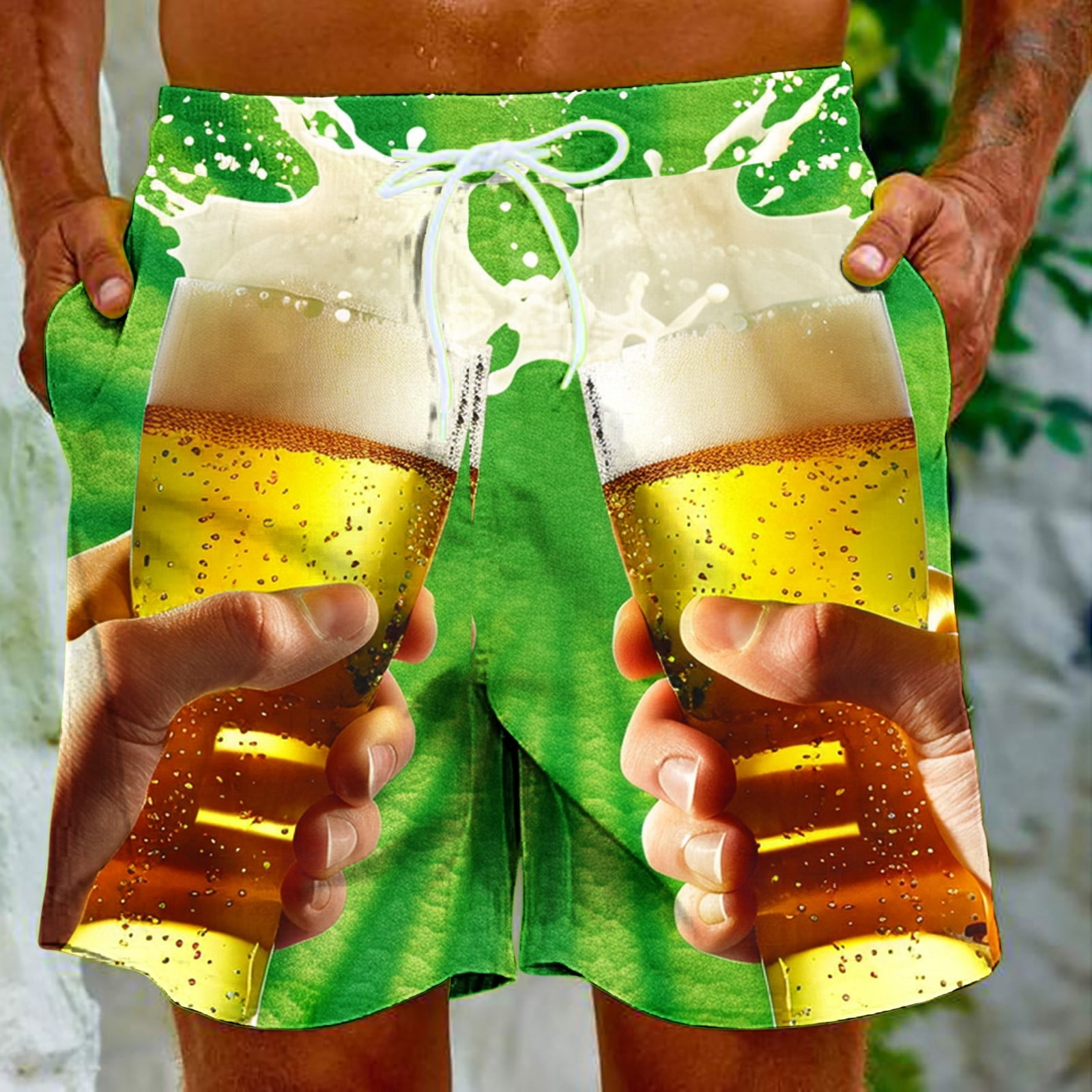 Ndbuld Men's Board Short Beach Sho Men's Gradient Printing Hawaiian ...