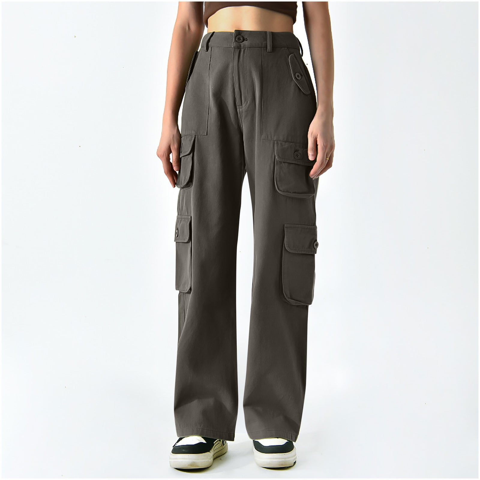 Ndbuld Womens Cargo Pants with Pockets Cargo Pants for Women High Waist ...