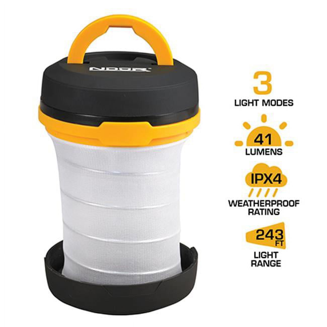 Ndur Pop-Up LED Lantern with Flashlight - Black & Yellow - Walmart.com