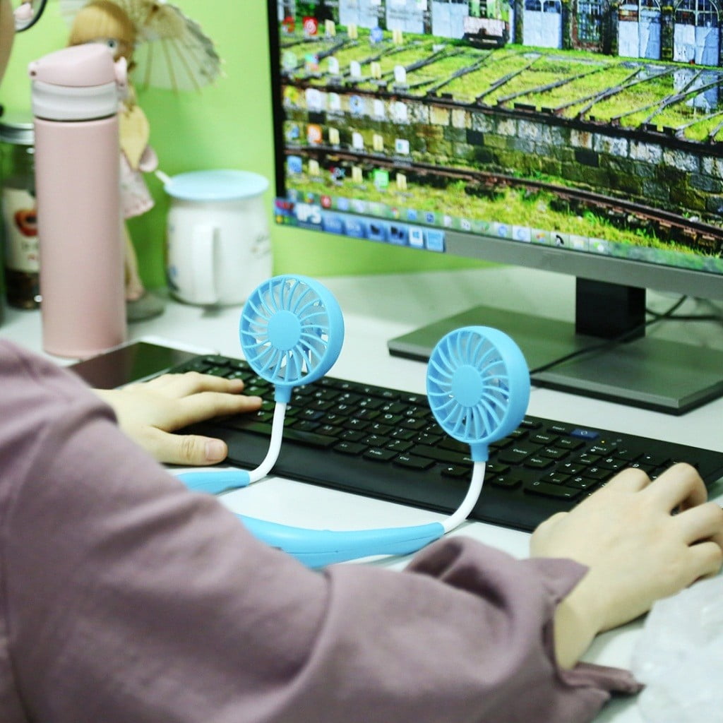 Ne- Fan ABS Strong Wind Classroom Dormitory 2000mAh Clip on Fan Plug in ...