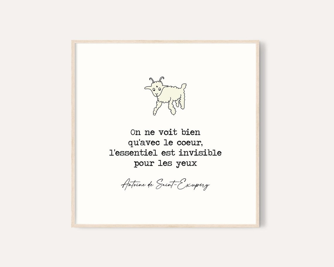 On Ne Voit Bien Quote, The Little Prince Quote Print, Le Petit Prince ...