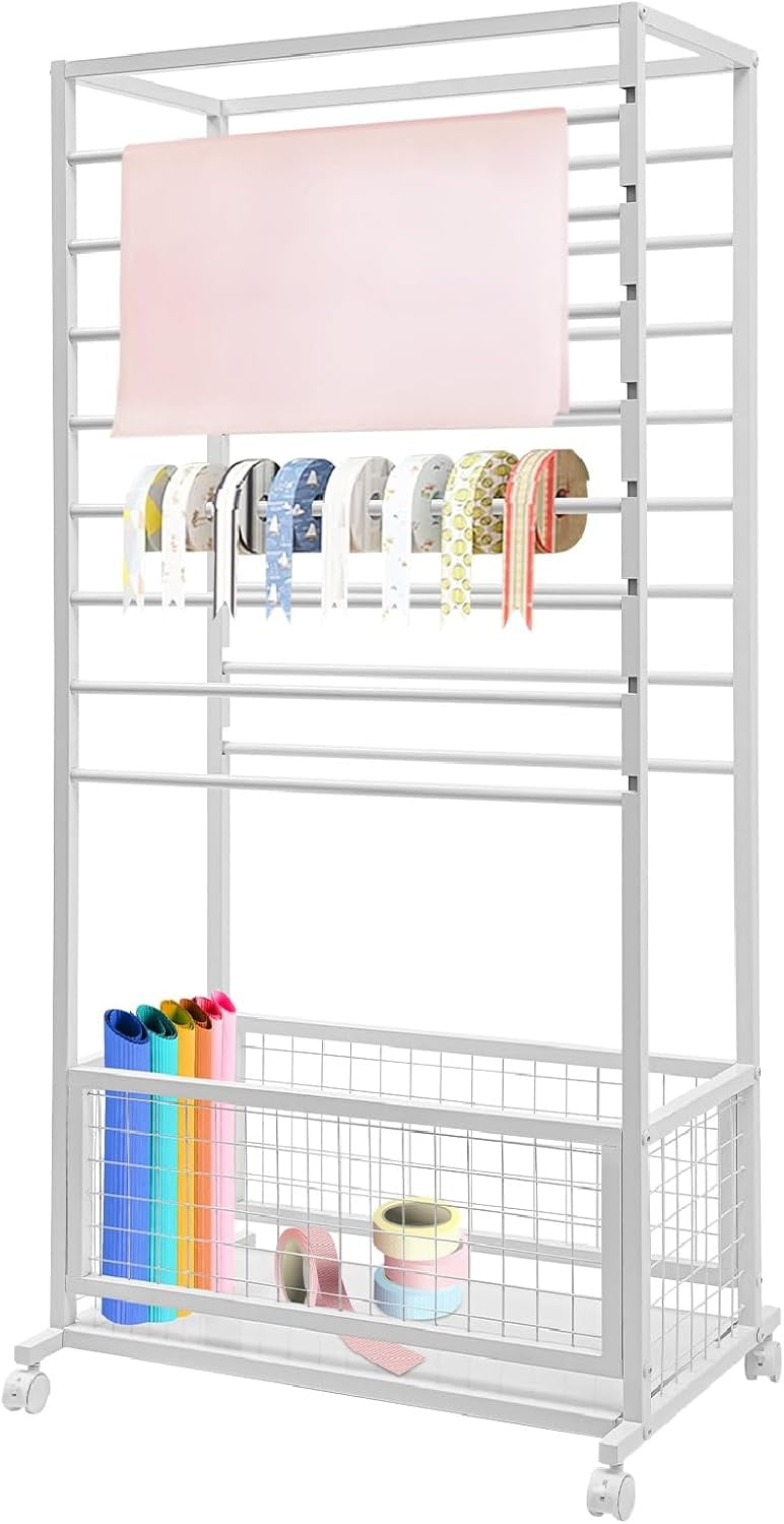 NeNchengLi 18 Tiers Metal Ribbon Holder Organizer Rack Double-Sided ...