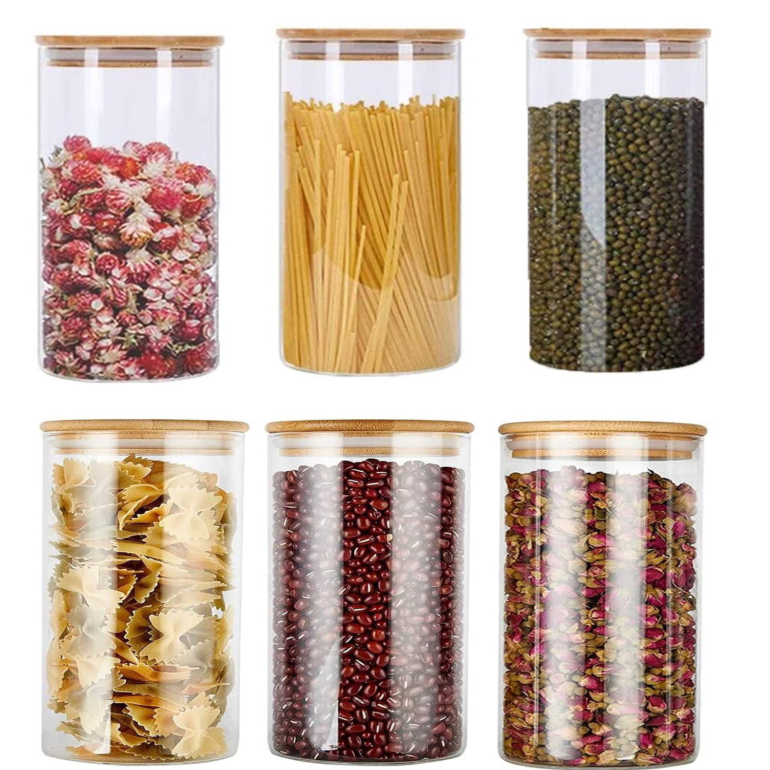NeWine 1050ml Glass Food Storage Jars Containers Glass Storage Jar With ...