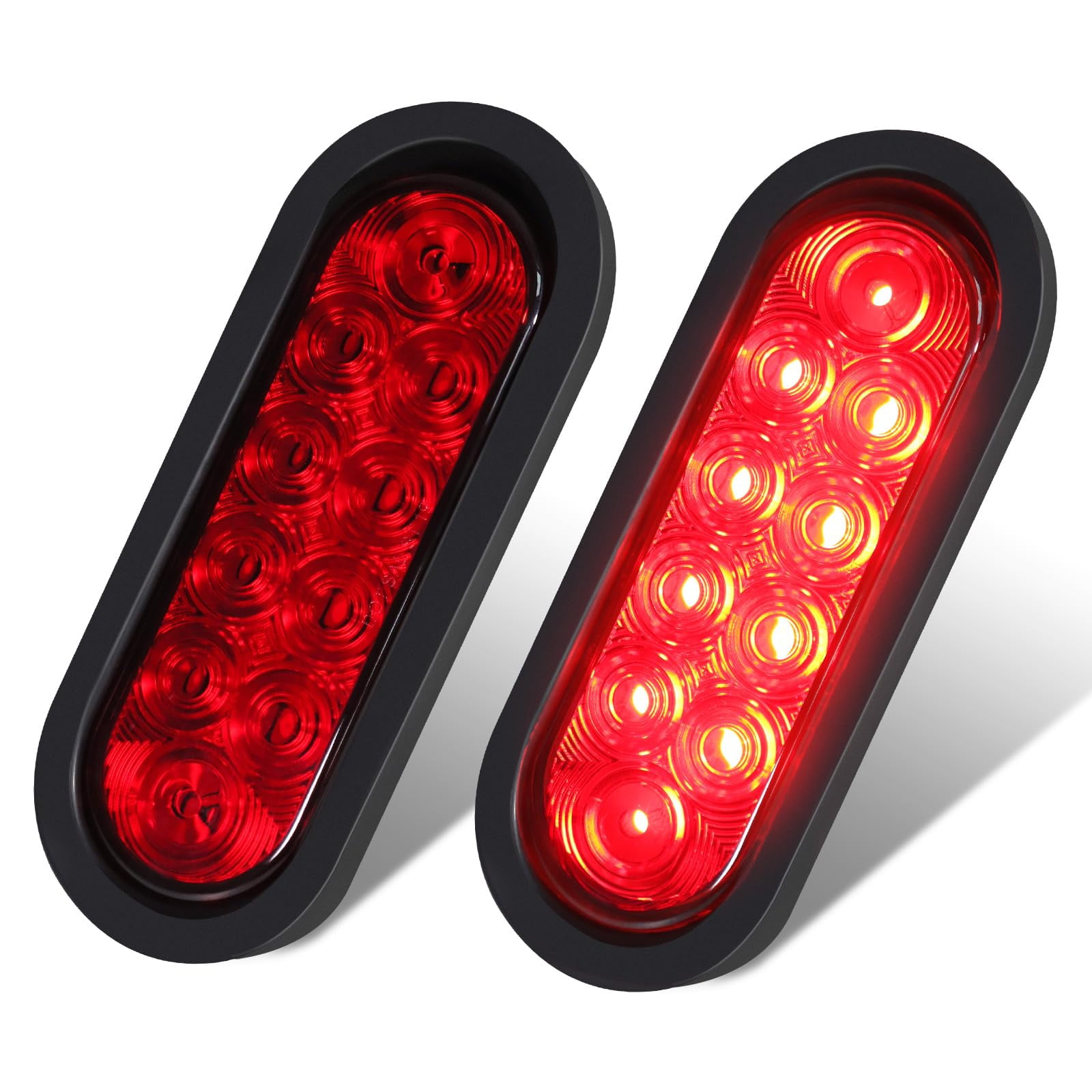 NeaLia 6 Inch Oval SSF20 LED Lights, Light Kit with Rubber Grommet, 12V ...