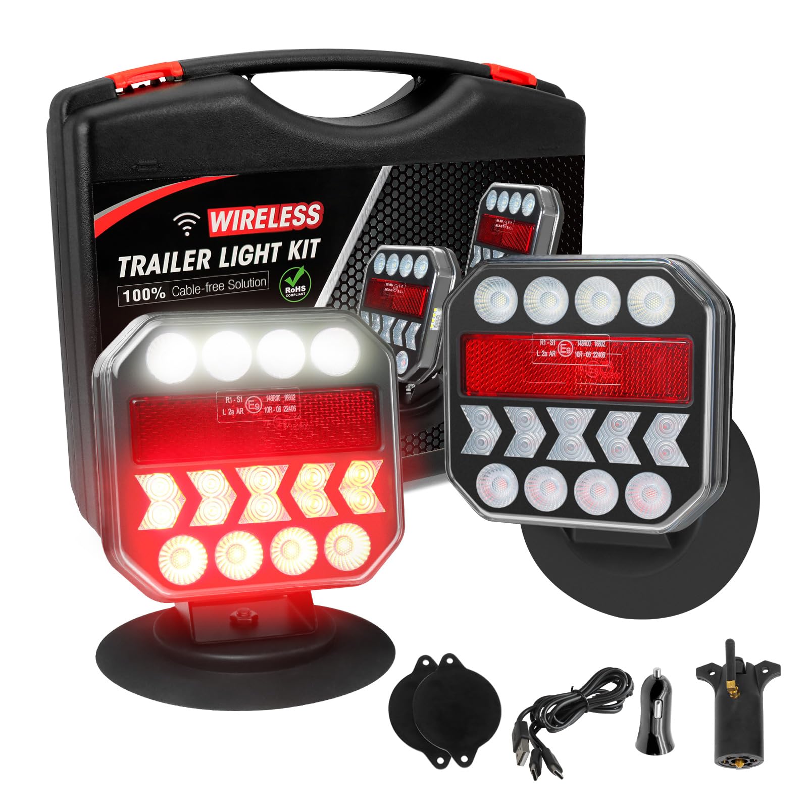 NeaLia Wireless Lights IFF17 110° Rotatable, Magnetic Light for Towing ...