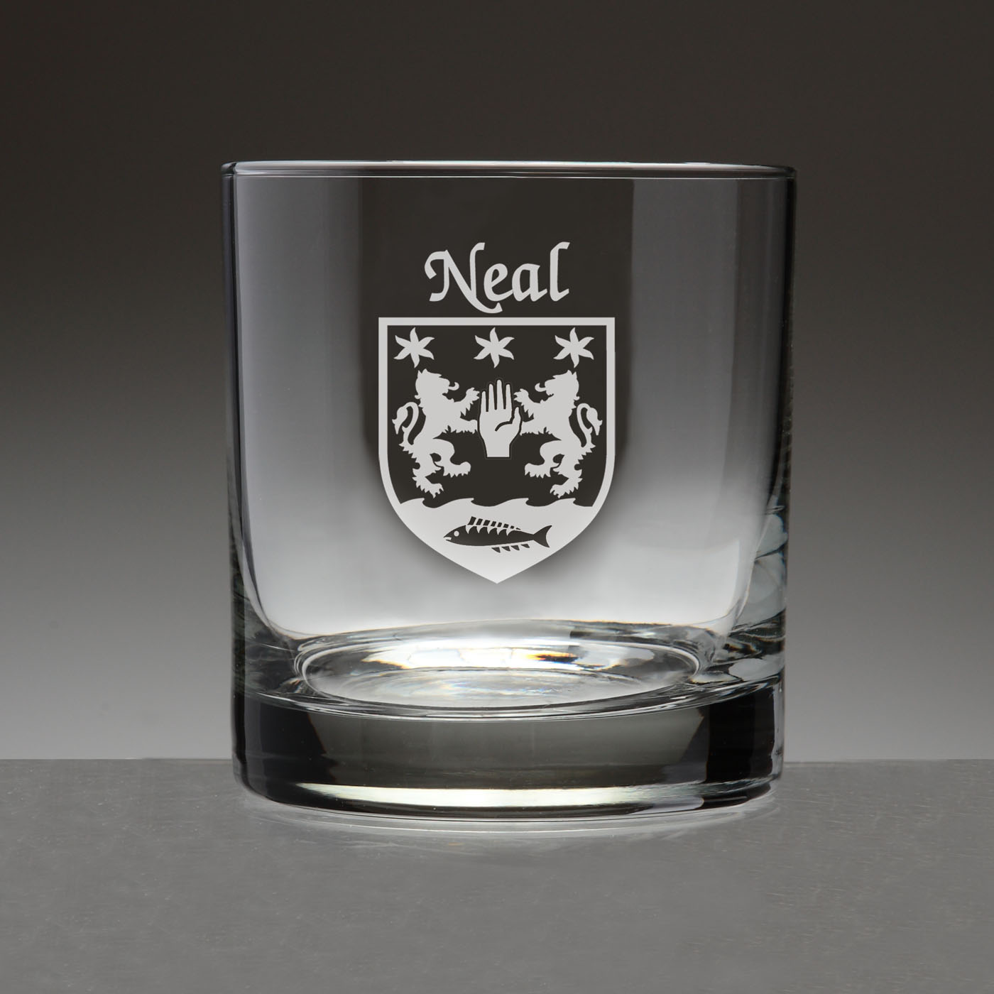 Neal Irish Coat of Arms Tumbler Glasses - Set of 4 (Sand Etched ...