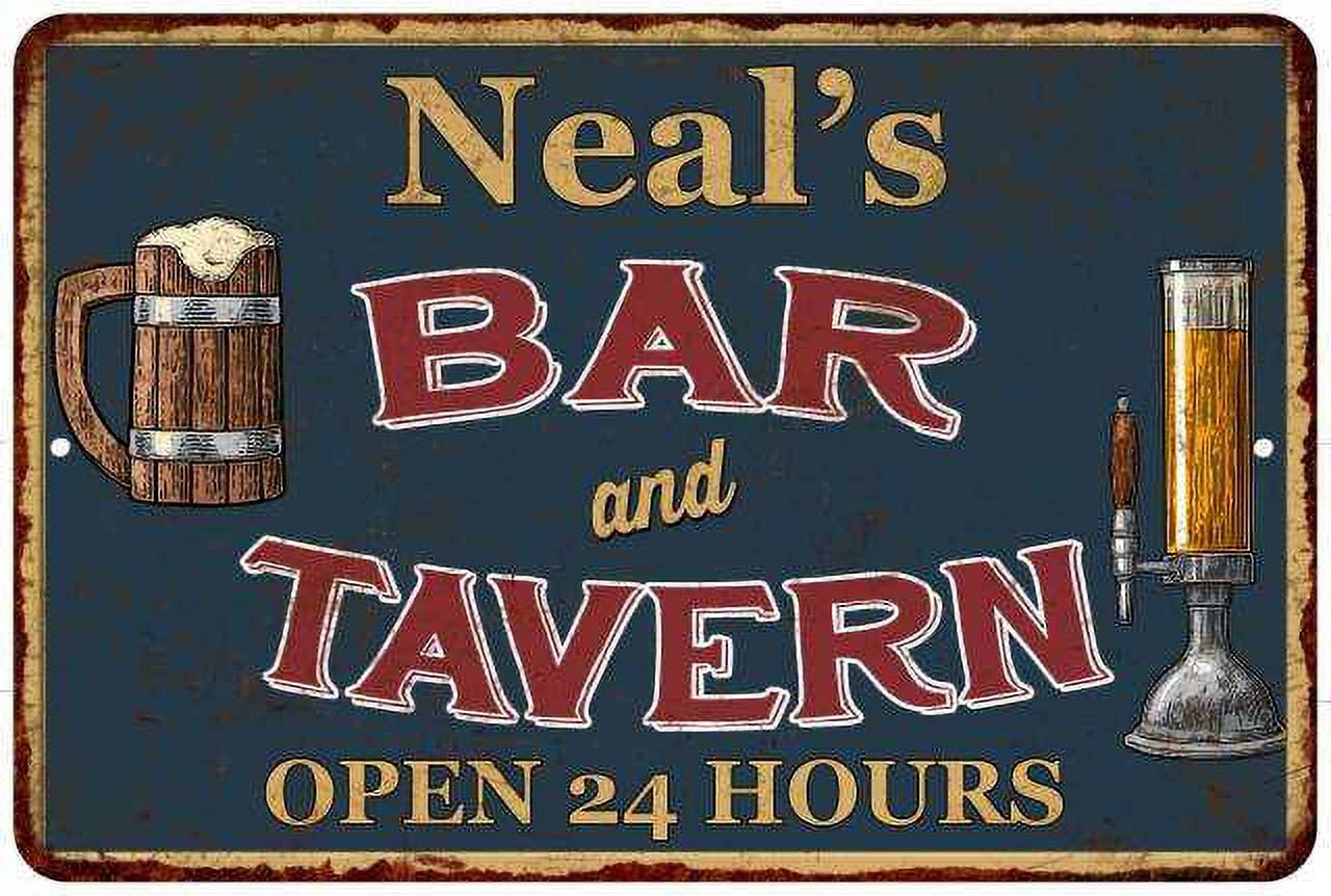 Neal's Green Bar & Tavern Rustic Sign 8 x 12 High Gloss Metal ...