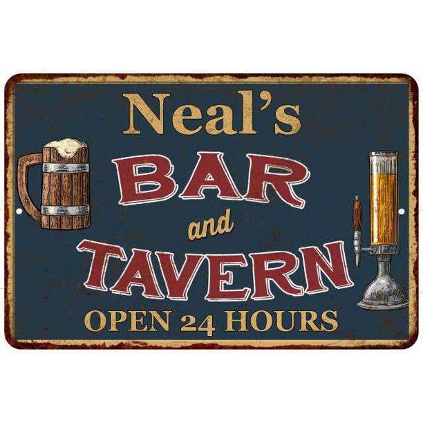Neal's Green Bar & Tavern Rustic Sign 8 x 12 High Gloss Metal ...
