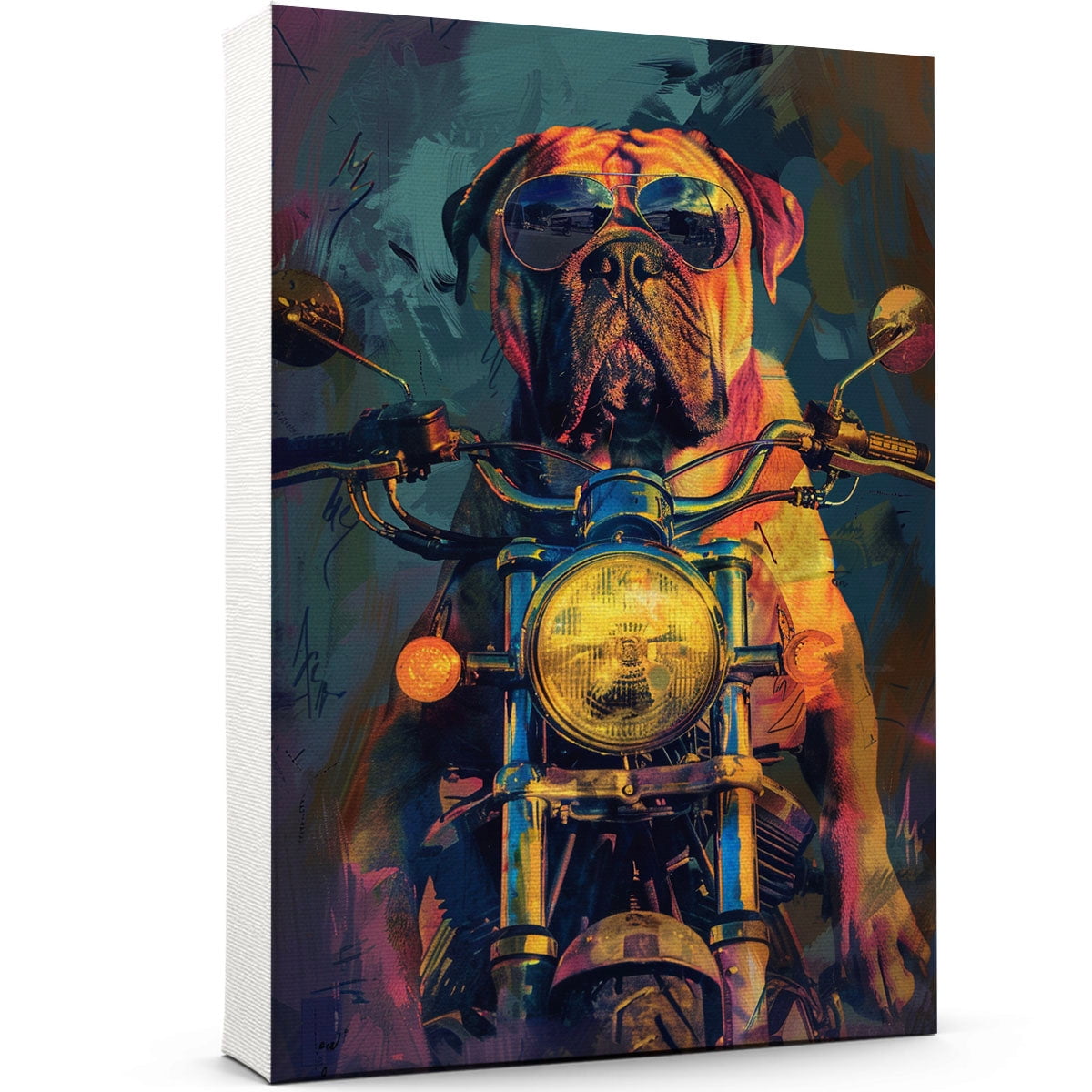 Neapolitan Mastiff Dog Poster Riding A Motorcycle - Neapolitan Mastiff ...