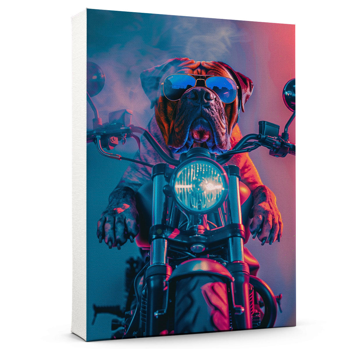 Neapolitan Mastiff Dog Riding a motorcycle Poster Unframe, Neapolitan ...