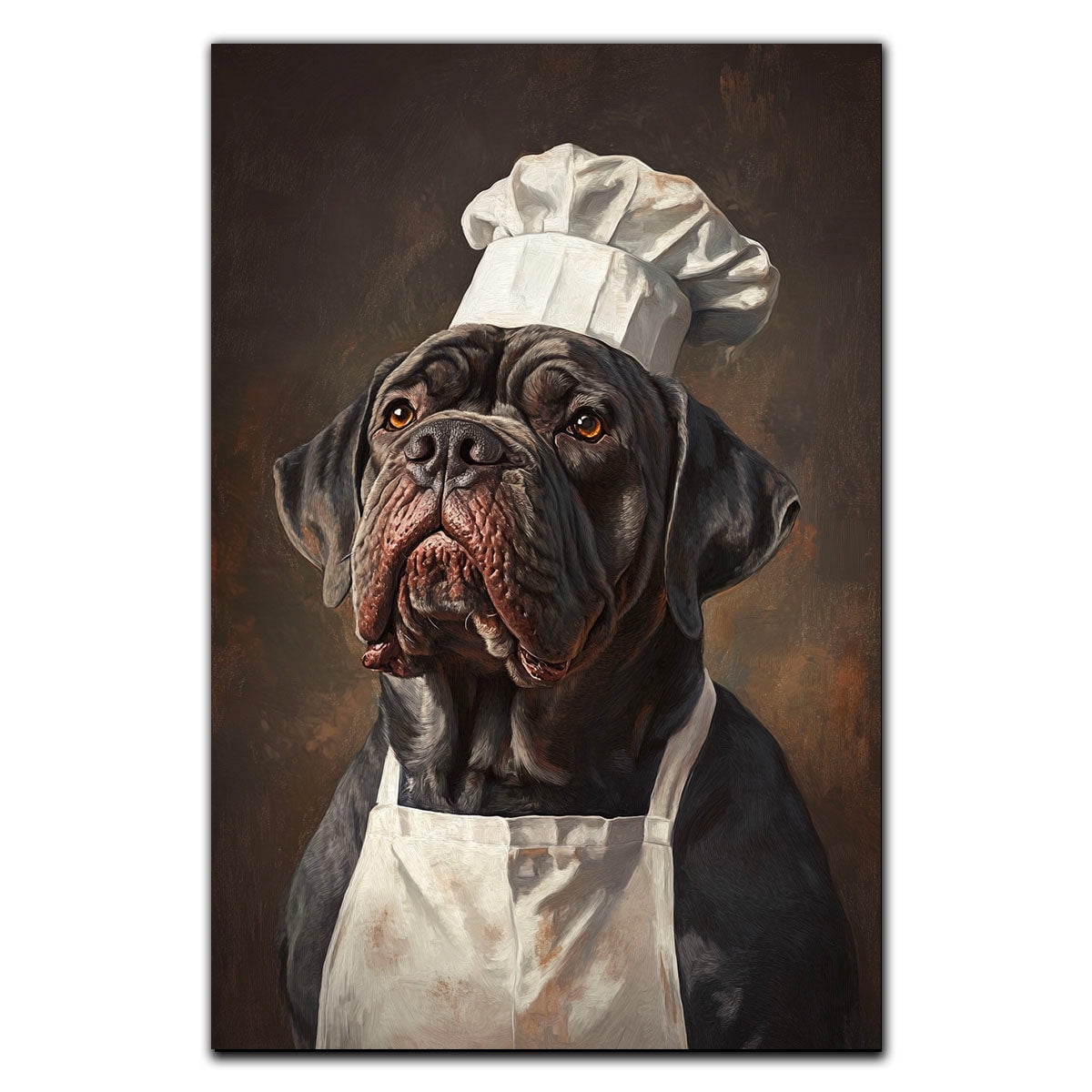 Neapolitan Mastiff Dog Wall Art Poster - Funny Chef Theme, Kitchen ...