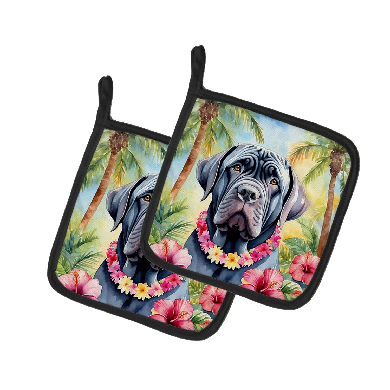 Neapolitan Mastiff Luau Pair of Pot Holders - Walmart.com