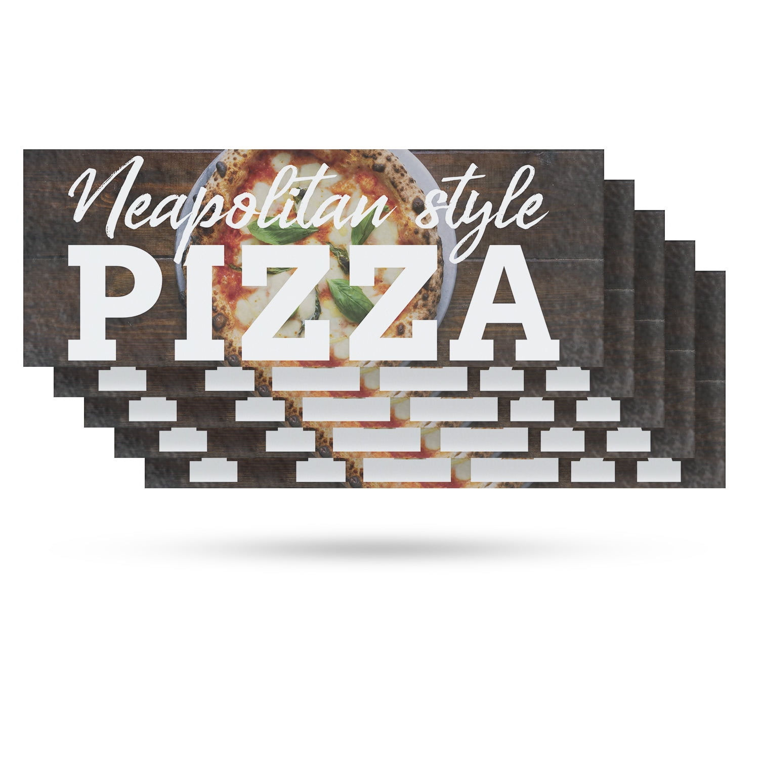 Neapolitan Pizza Vinyl Decal 5 Pack of 12 Inch x 5 Inch Weatherproof ...