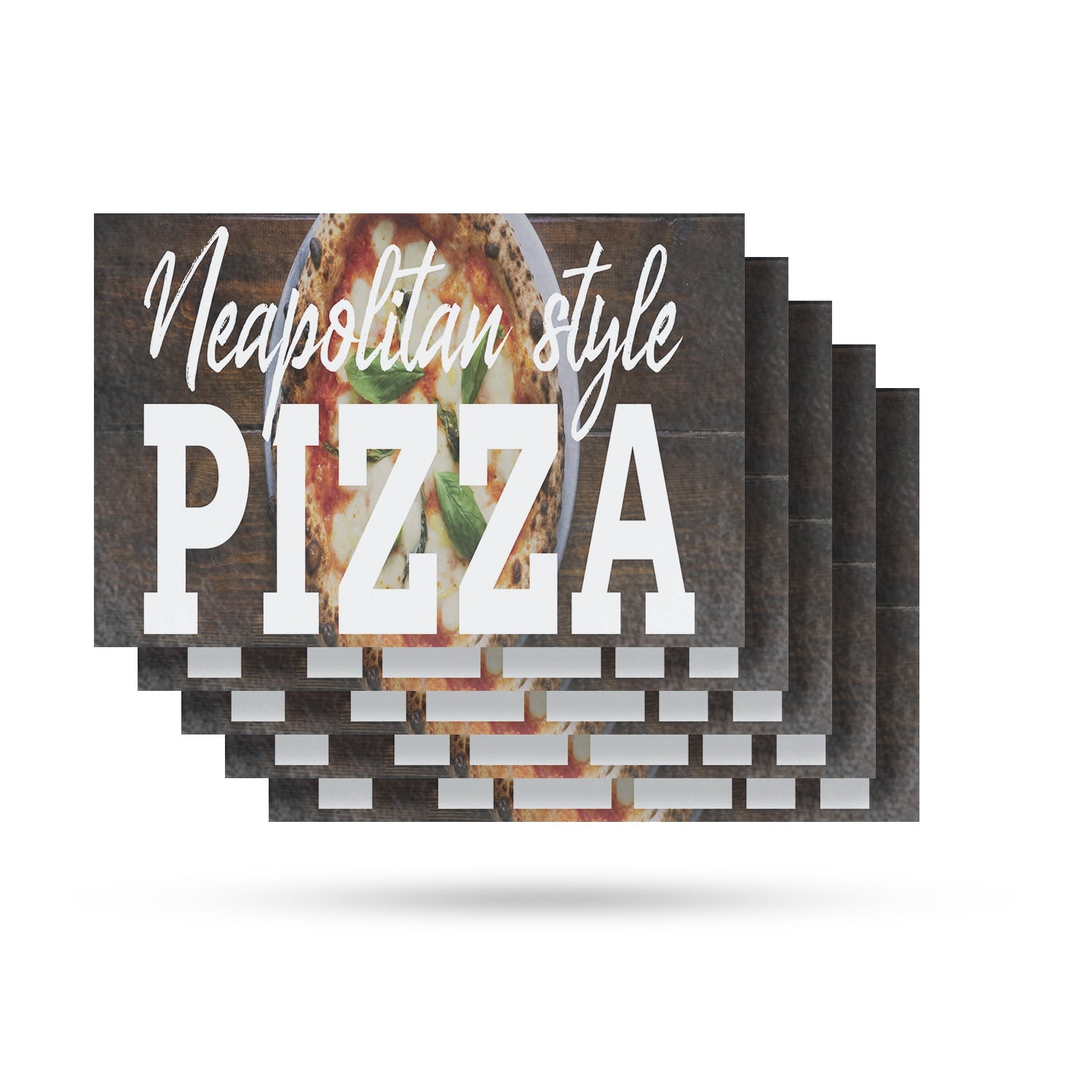 Neapolitan Pizza Vinyl Decal 5 Pack of 18 Inch x 24 Inch Weatherproof ...
