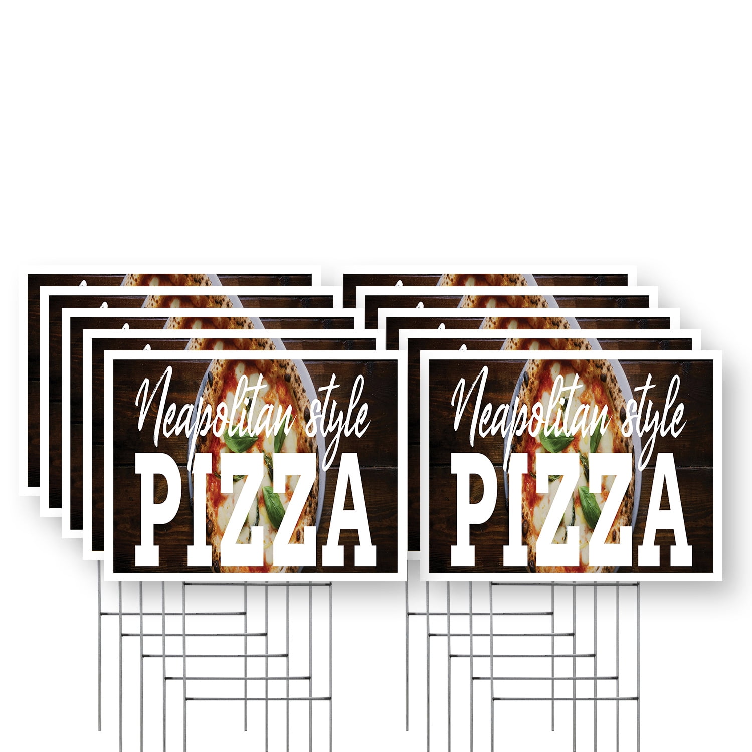 Neapolitan Pizza Yard Sign 10 Pack of 12 Inch x 16 Inch Single Sided ...