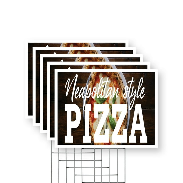 Neapolitan Pizza Yard Sign 5 Pack of 18 Inch x 24 Inch Double Sided ...